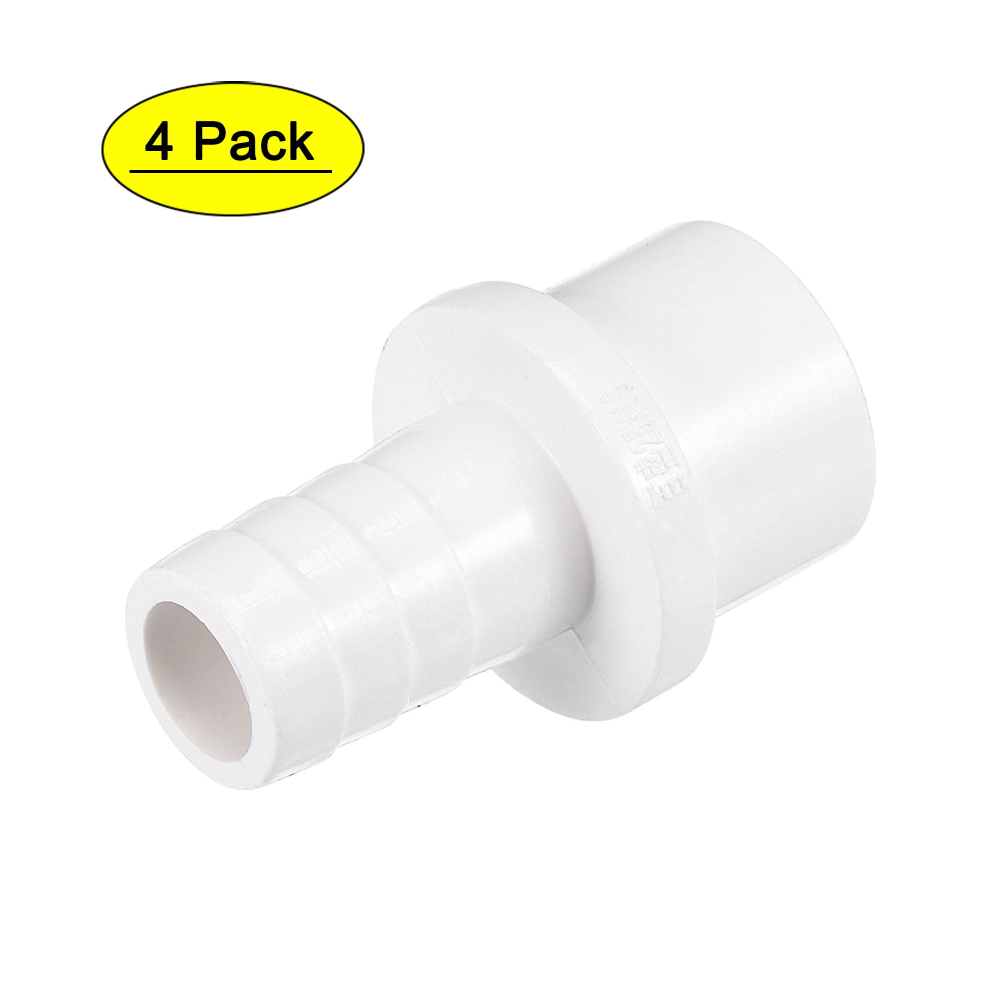 Uxcell 16mm Barb x 25mm Spigot Straight PVC Pipe Fitting Adapter White ...