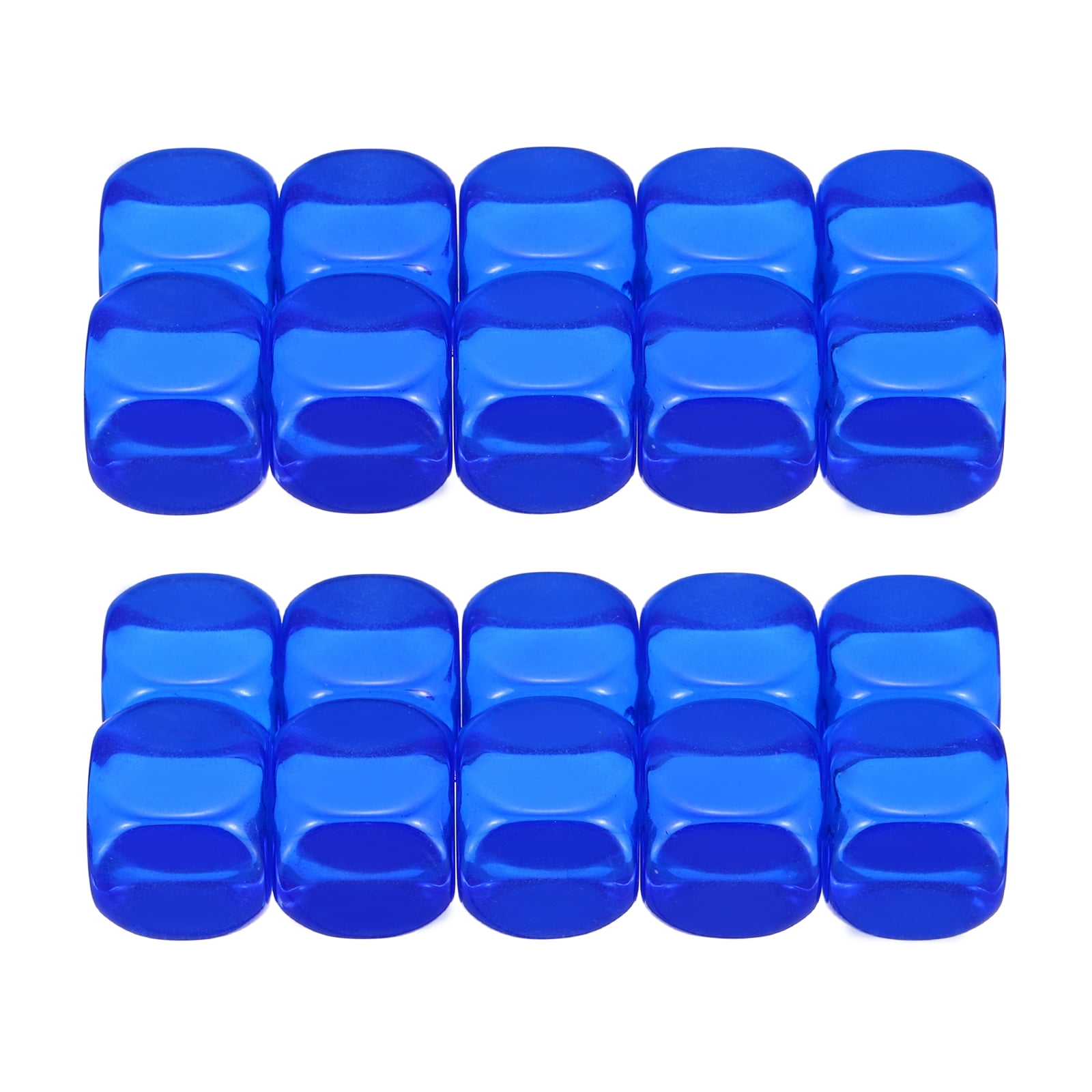 16 mm Clear Acrylic Dice Blank, 20 Pcs Standard Game Dice Rounded ...