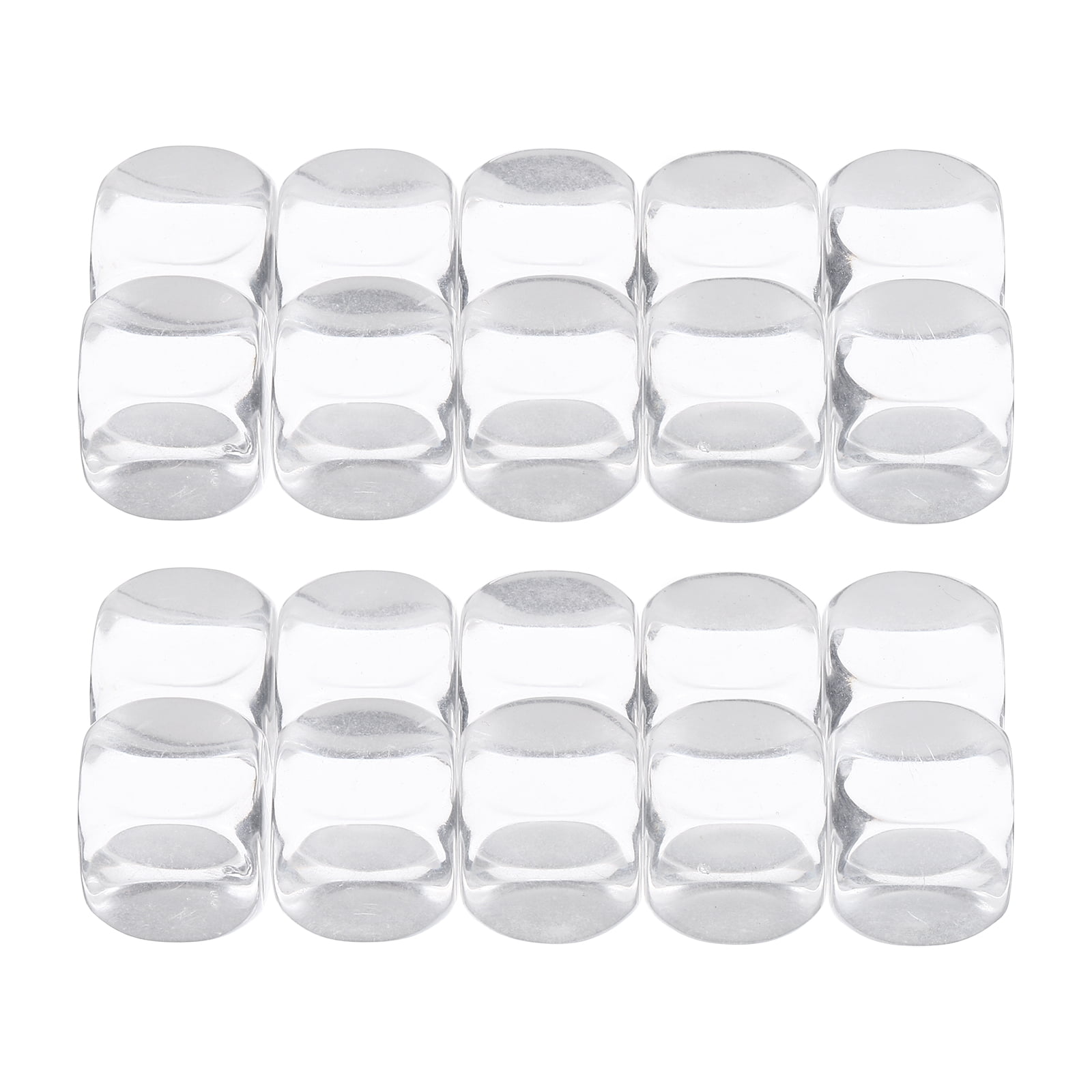 16 mm Clear Acrylic Dice Blank, 20 Pcs Standard Game Dice Rounded ...