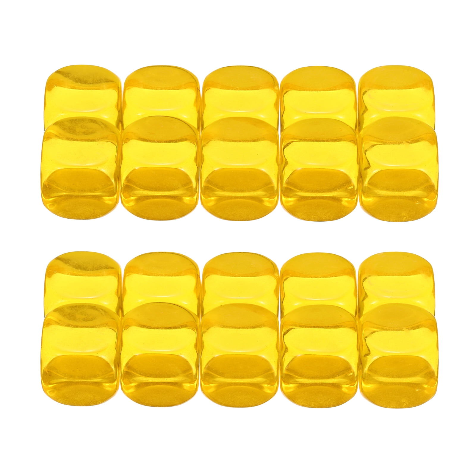 16 mm Clear Acrylic Dice Blank, 20 Pcs Standard Game Dice Rounded ...