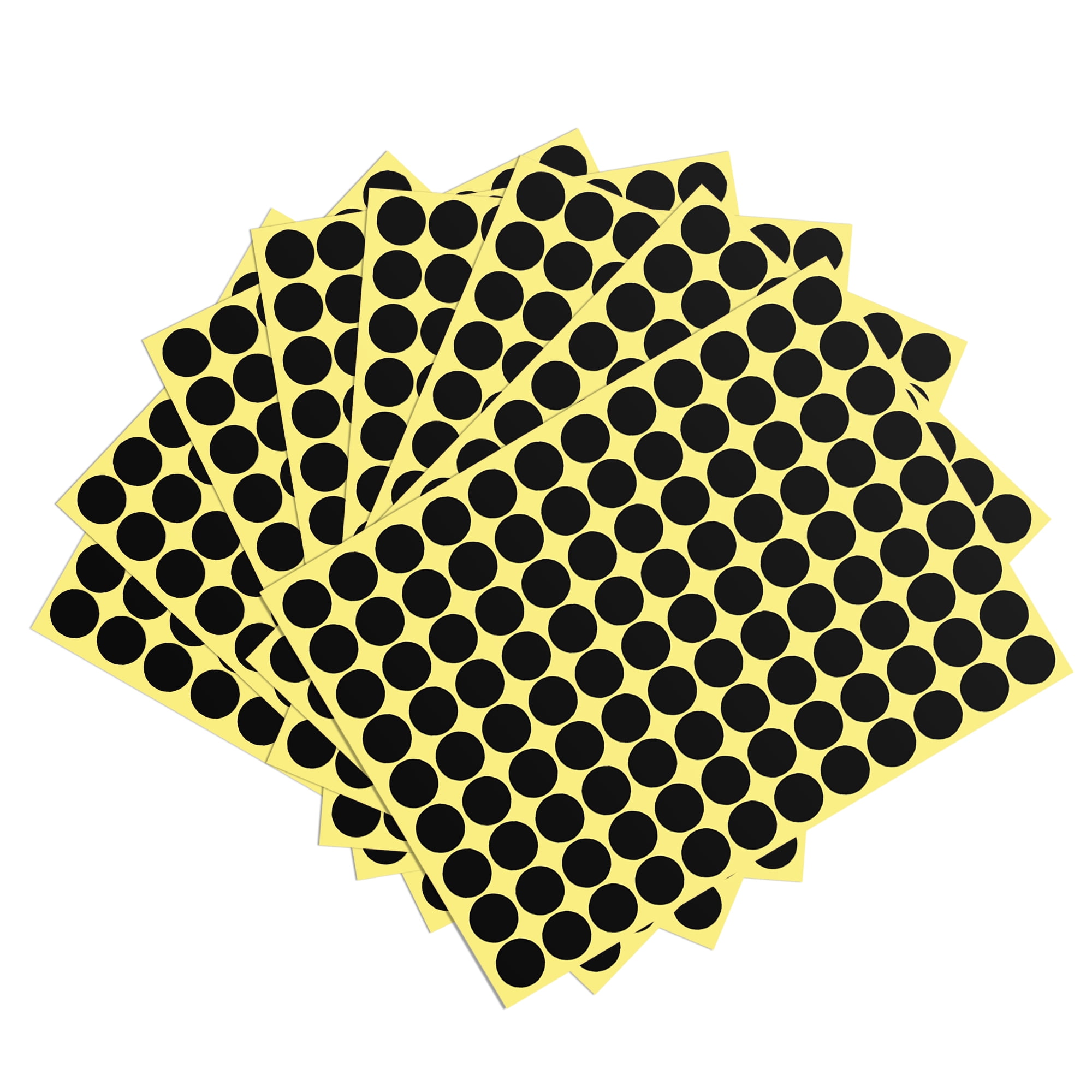 Uxcell 16mm Color Sticker Round Removable Label for Office Marker Black ...
