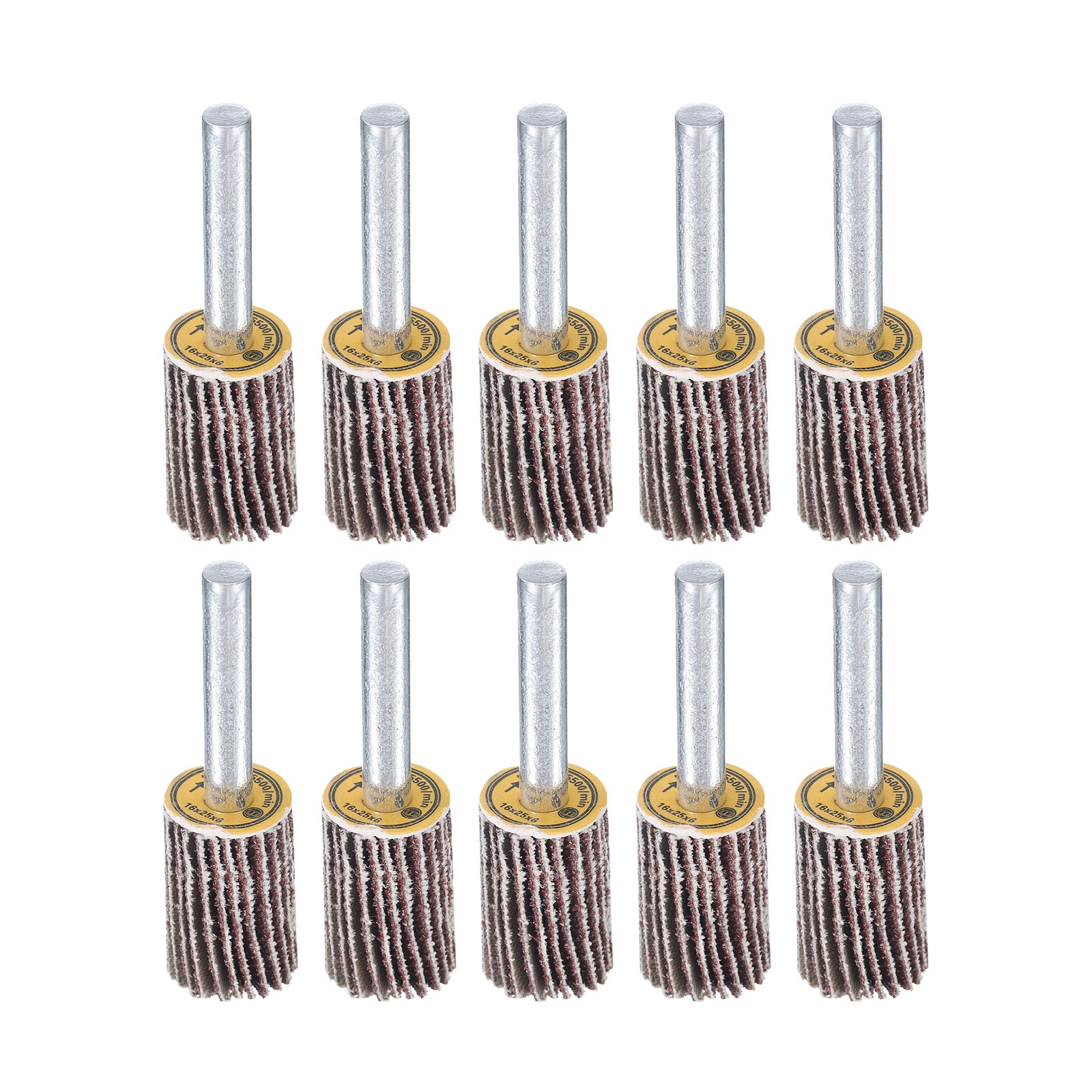 Uxcell 16mm Flap Wheels Shank Mounted Sanding Disc 80 Grits 10 Pack ...