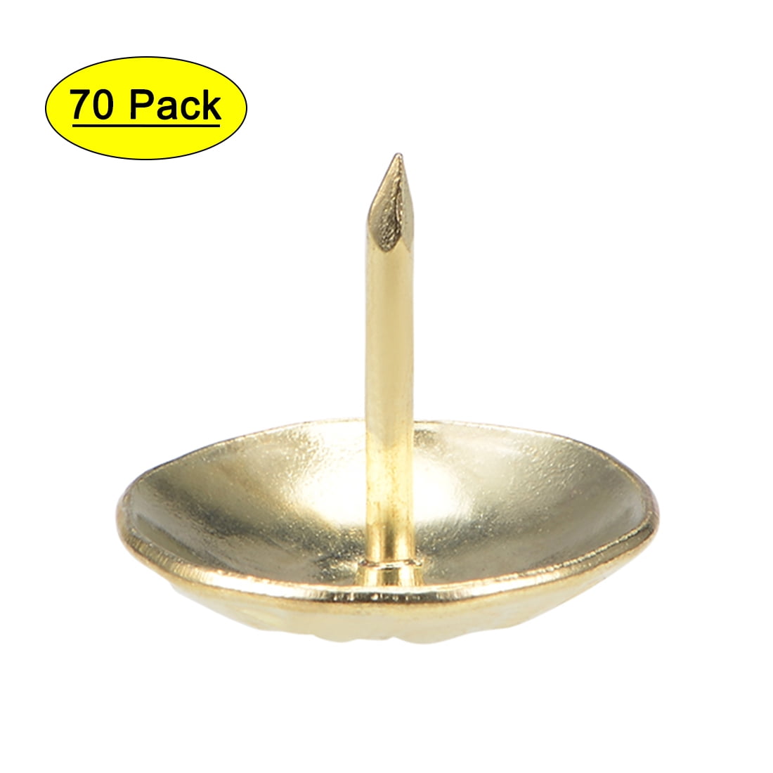 Uxcell 16mm Head Dia Round Thumb Push Pins Gold Tone Upholstery Nails ...