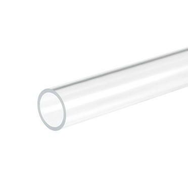 Clear Rigid Tube Round Plastic Tubing with Black Rubber Cap, 305mm/ 12 ...