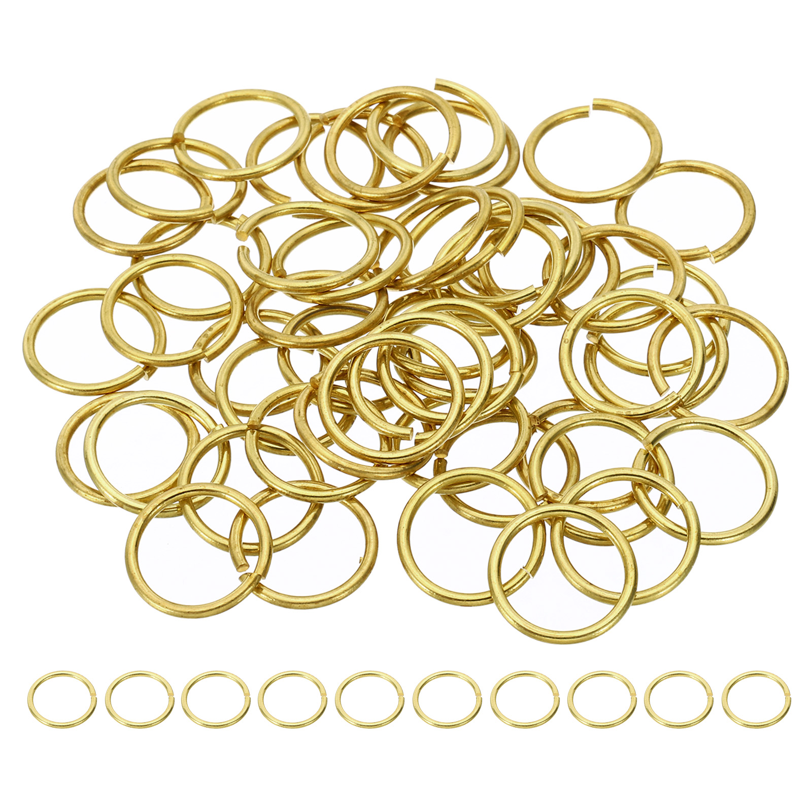 Uxcell 16mm Open Jump Rings, 50Pcs Solid Copper Round Ring Charm Loops ...
