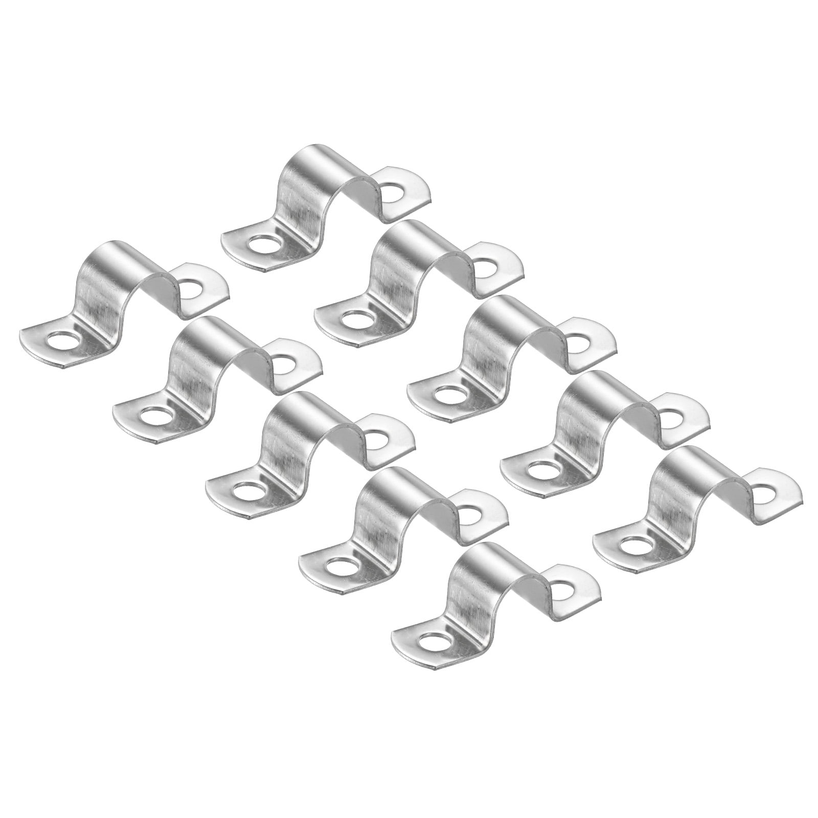 Uxcell 16mm Rigid Pipe Strap Clamp, 20 Pcs 304 Stainless Steel Two Hole ...