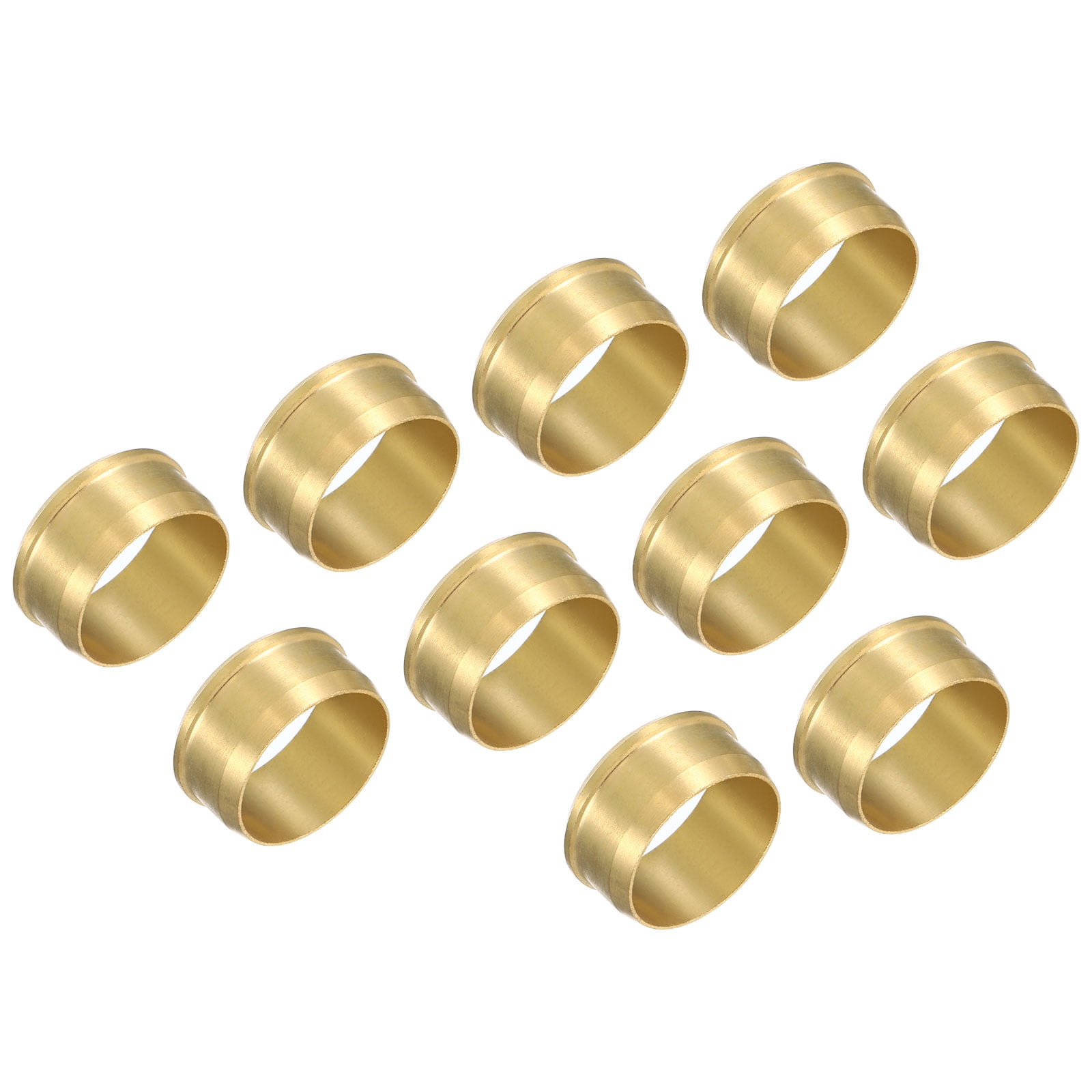 Uxcell 16mm Tube OD Brass Compression Sleeves Ferrules 10 Pack Brass ...