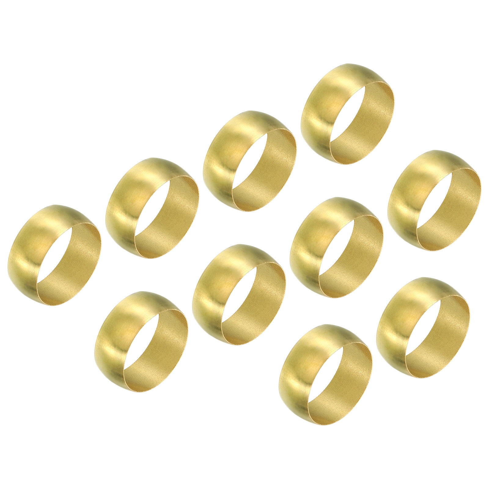 Uxcell 16mm Tube OD Brass Compression Sleeves Ferrules, 50 Pack Brass ...
