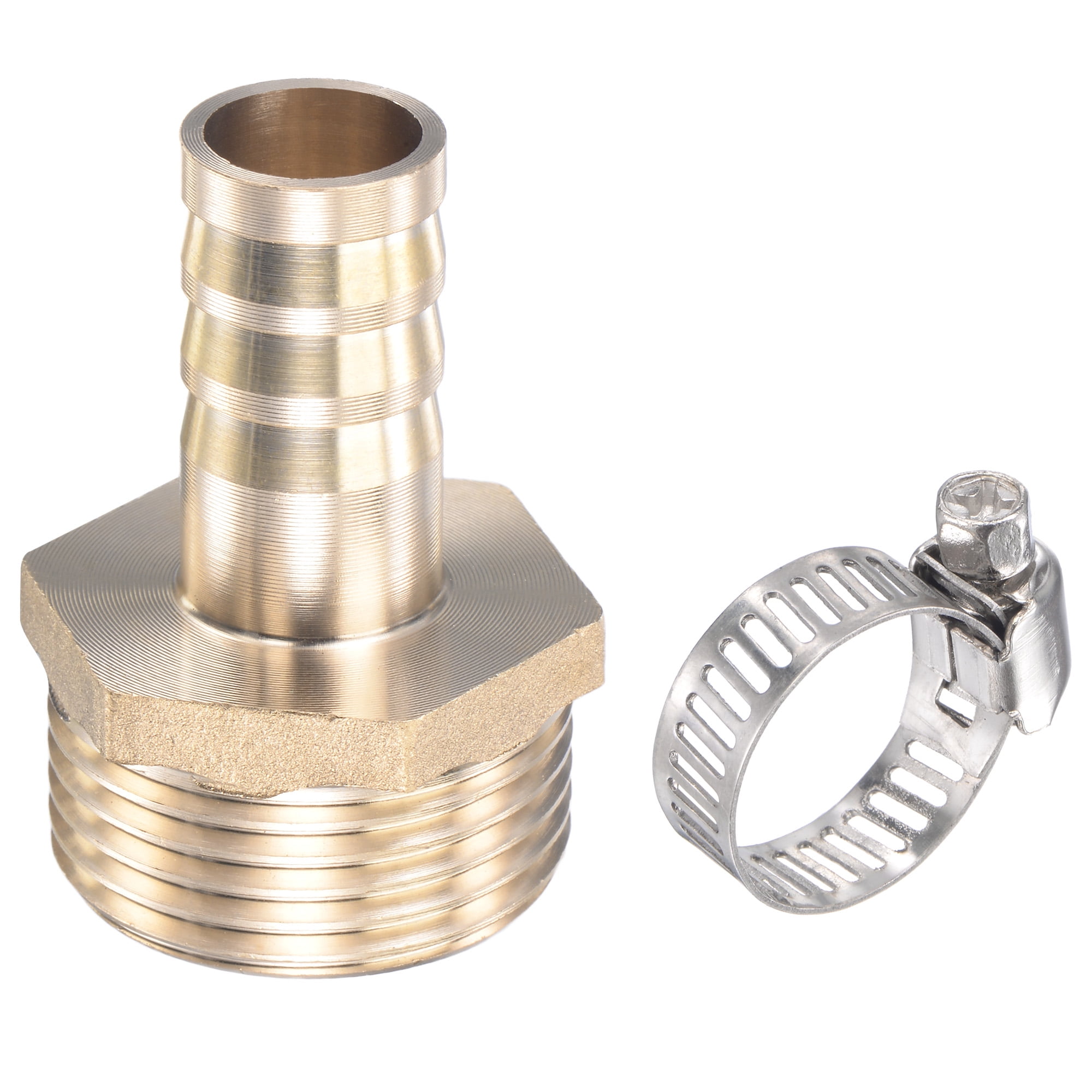 Uxcell 16mm x G1 Male Thread Brass Hose Barb Fitting Straight Pipe ...