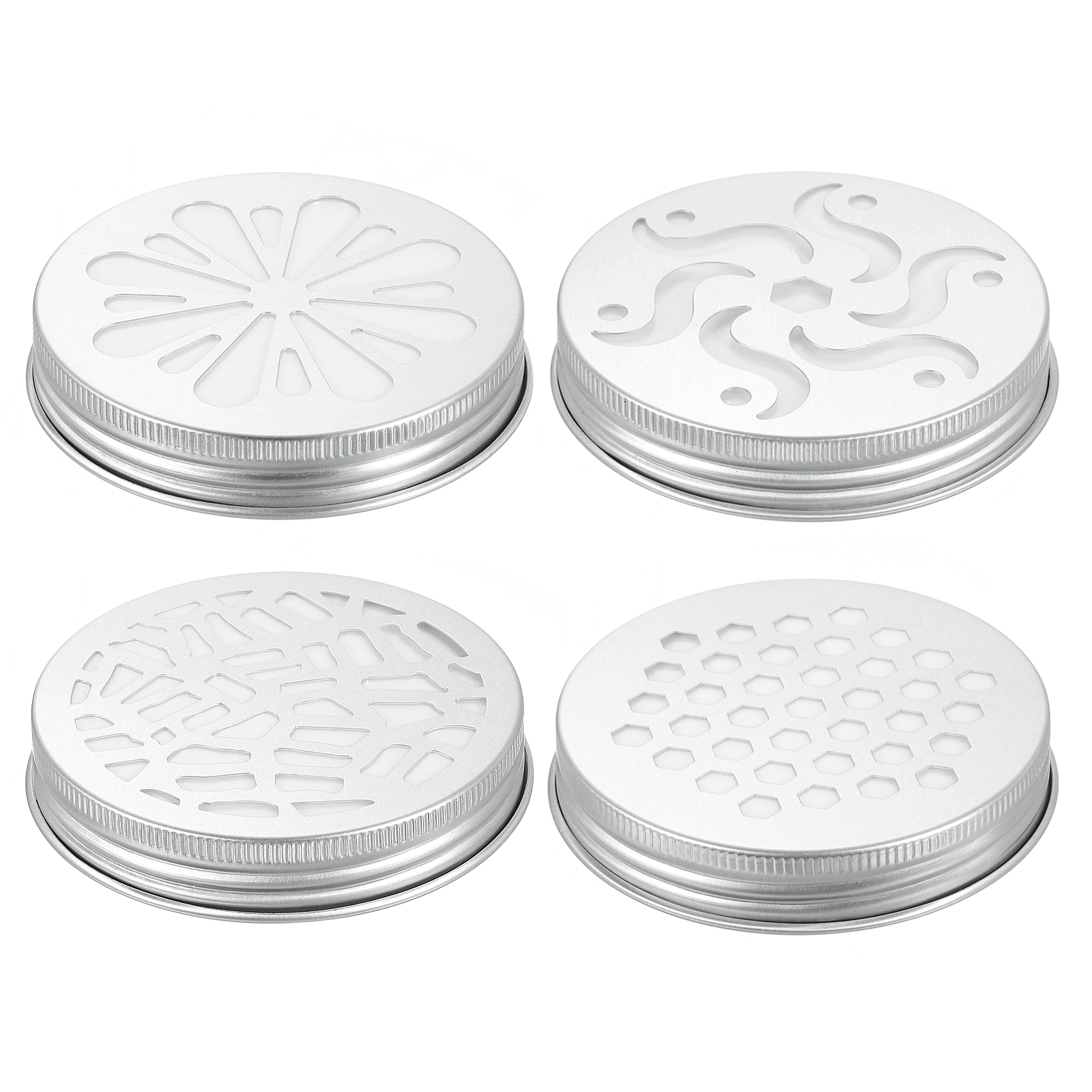 Uxcell 16pcs Aluminium Hollow Jar Lids 68mm Replacement Mason Jar ...