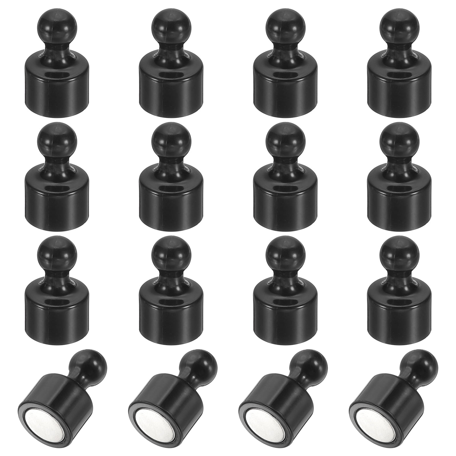 Uxcell 16pcs Magnets Push Pins, 0.8x0.5" Strong Fridge Magnets Magnetic ...