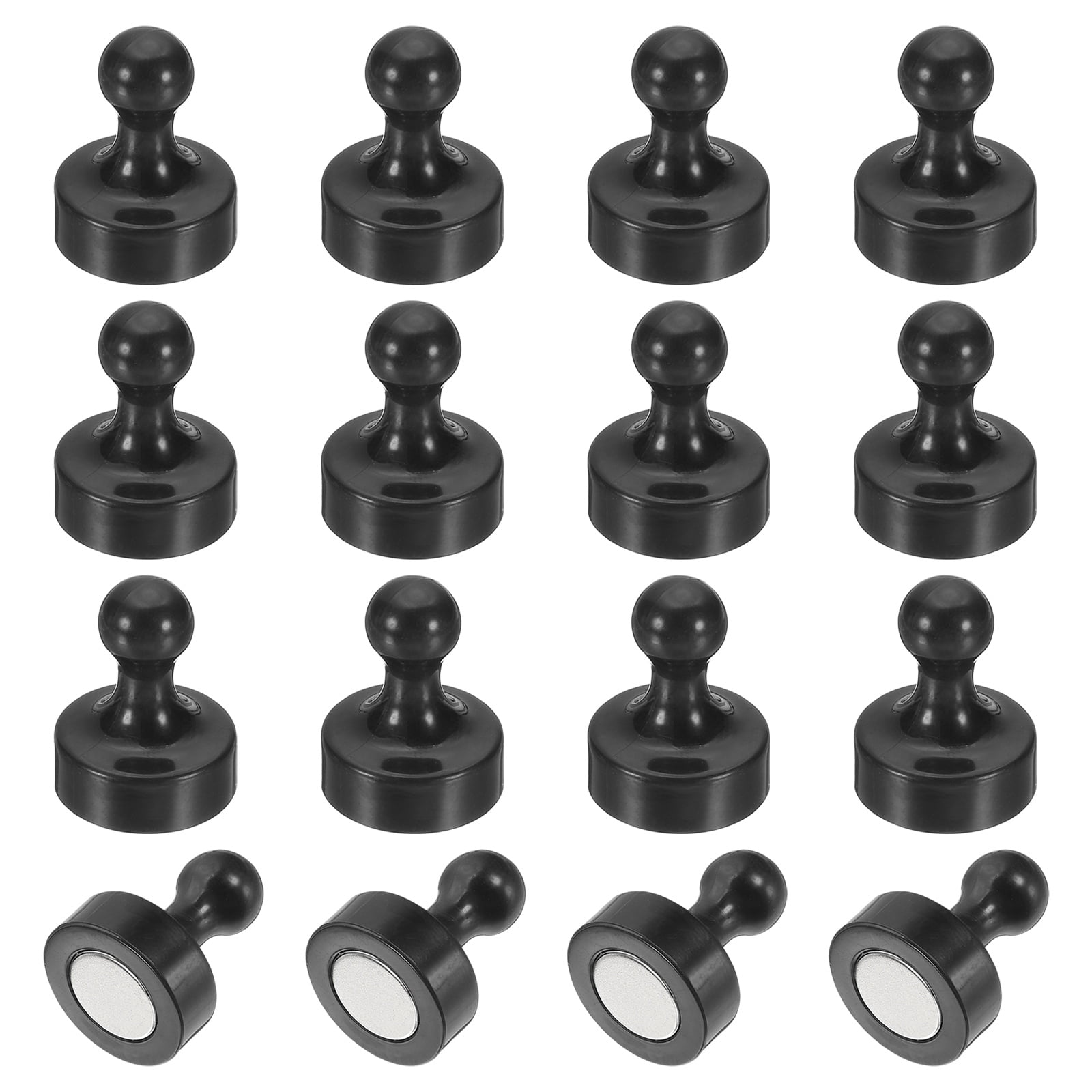 Uxcell 16pcs Magnets Push Pins, 1x0.8" Strong Fridge Magnets Magnetic ...