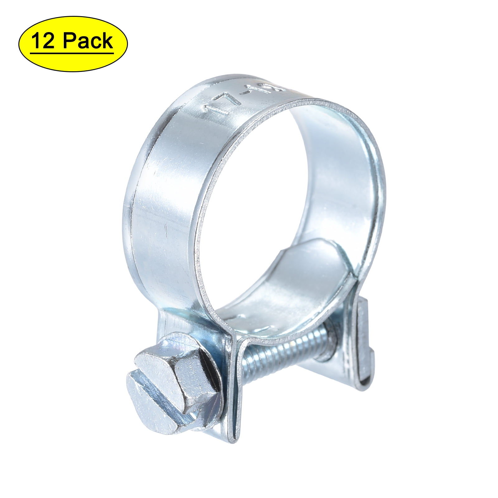 Uxcell 17-19mm Mini Fuel Injection Hose Clamp Zinc Plated Steel Fuel ...