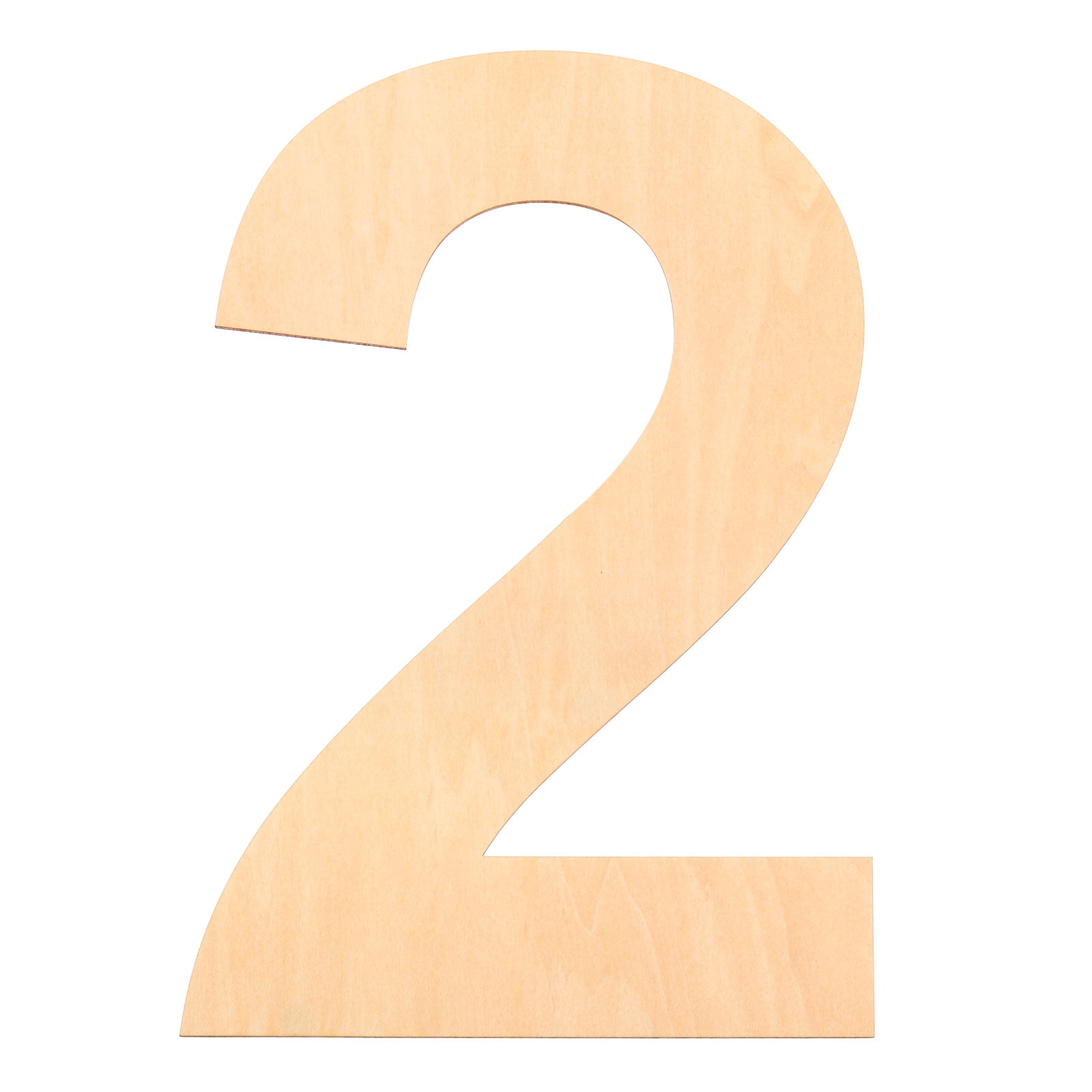 Uxcell 17 Large Blank Wooden Number 2 Shape Cutout Unfinished Wood ...