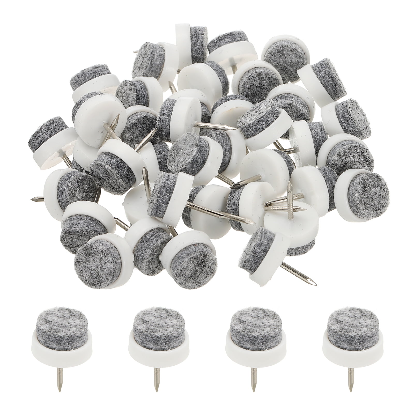 Uxcell 17 mm Nail-on Felt Pads, Round Felt Furniture Sliders for ...