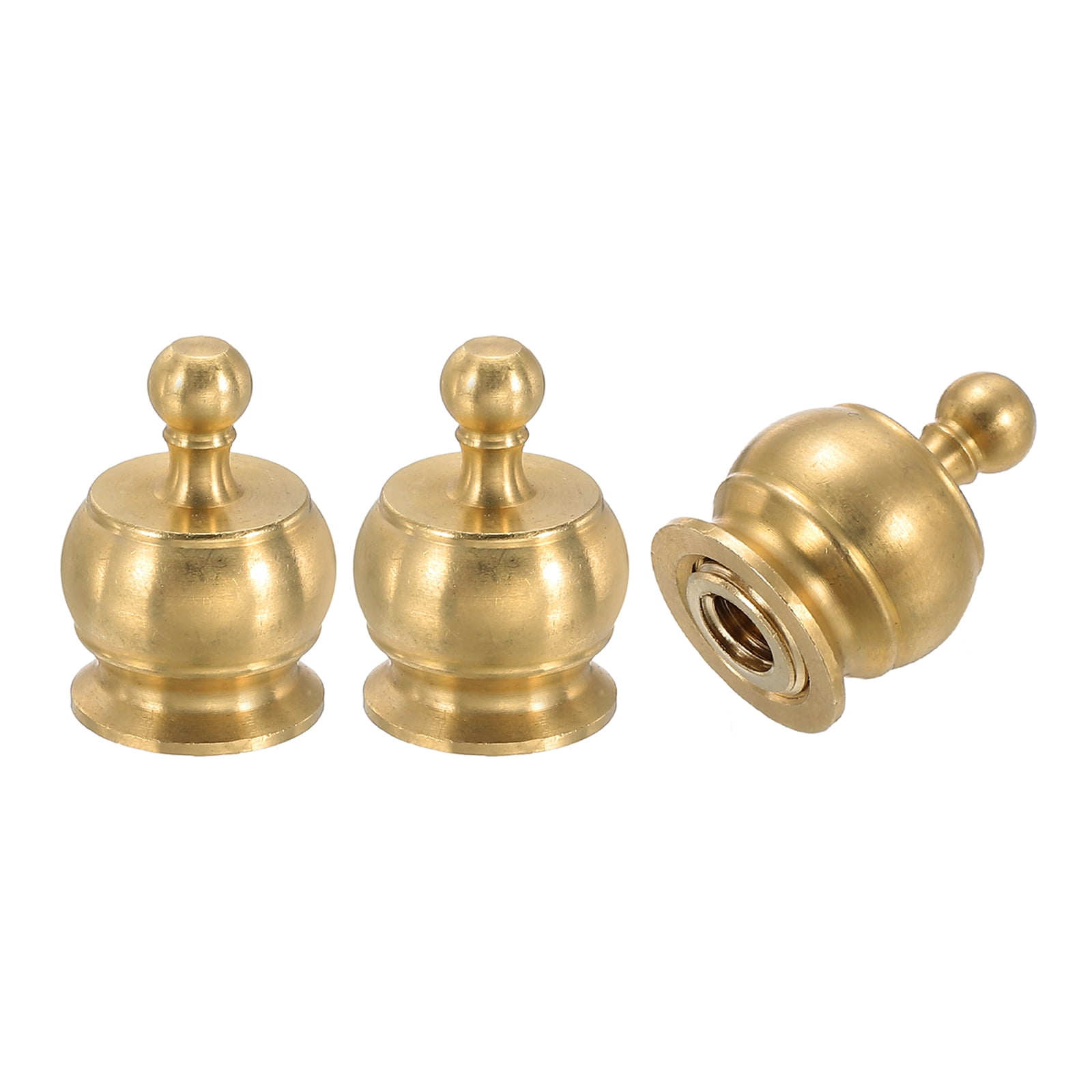 Uxcell 17 x 23.5mm Lamp Finials Caps Knob, 3 Set Solid Brass Lamp Shade ...