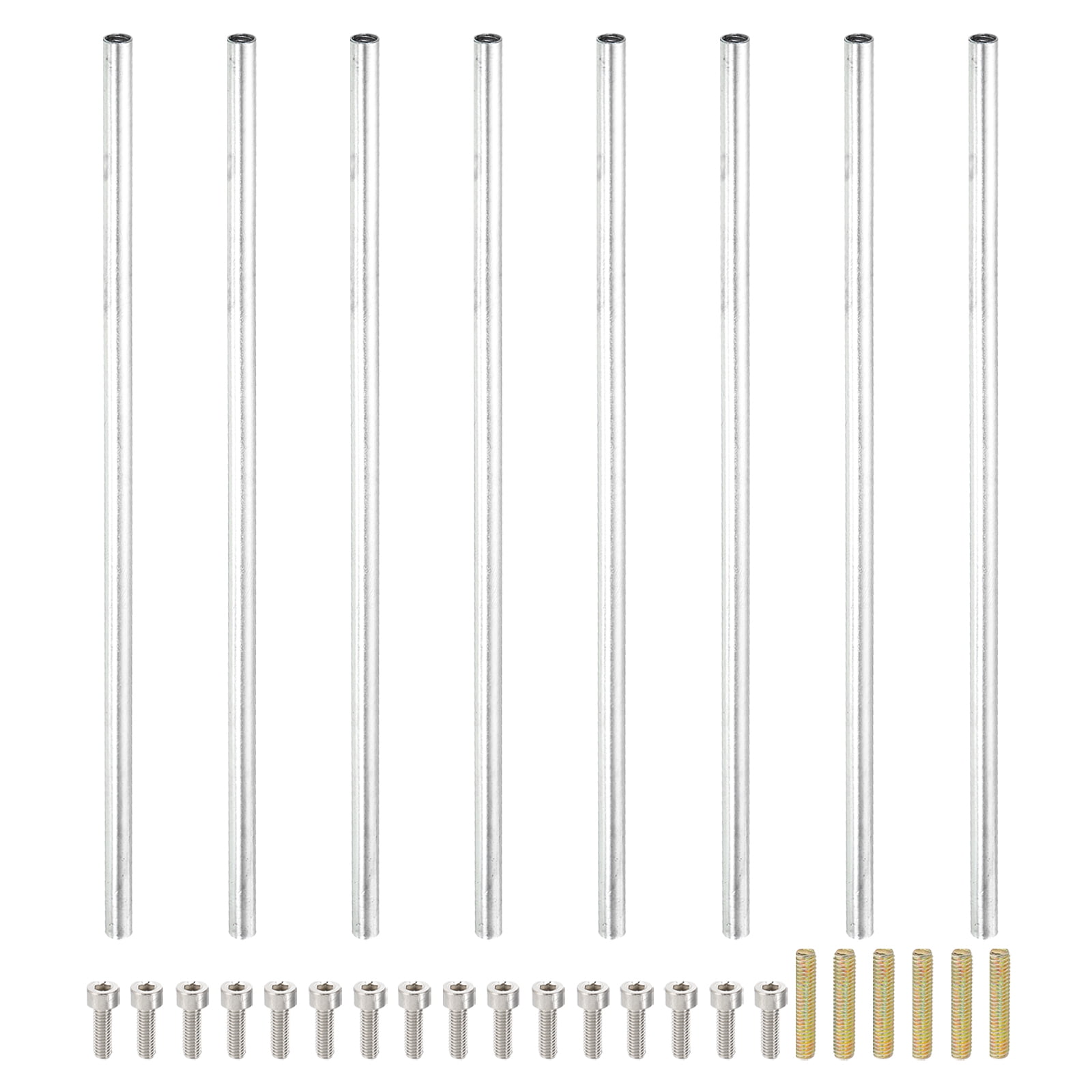 Uxcell 170mm (6.7") Round Coupling Nuts Kit, M4 Thread Connector with ...