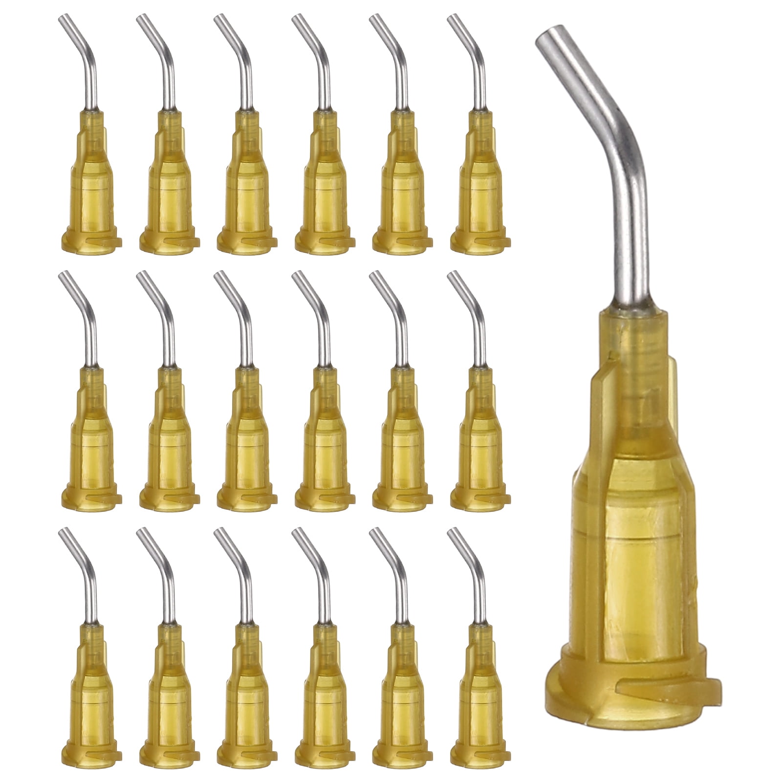 Uxcell 17Ga Angled Dispensing Needles, 66Pcs 0.5Inch 45° Curved ...