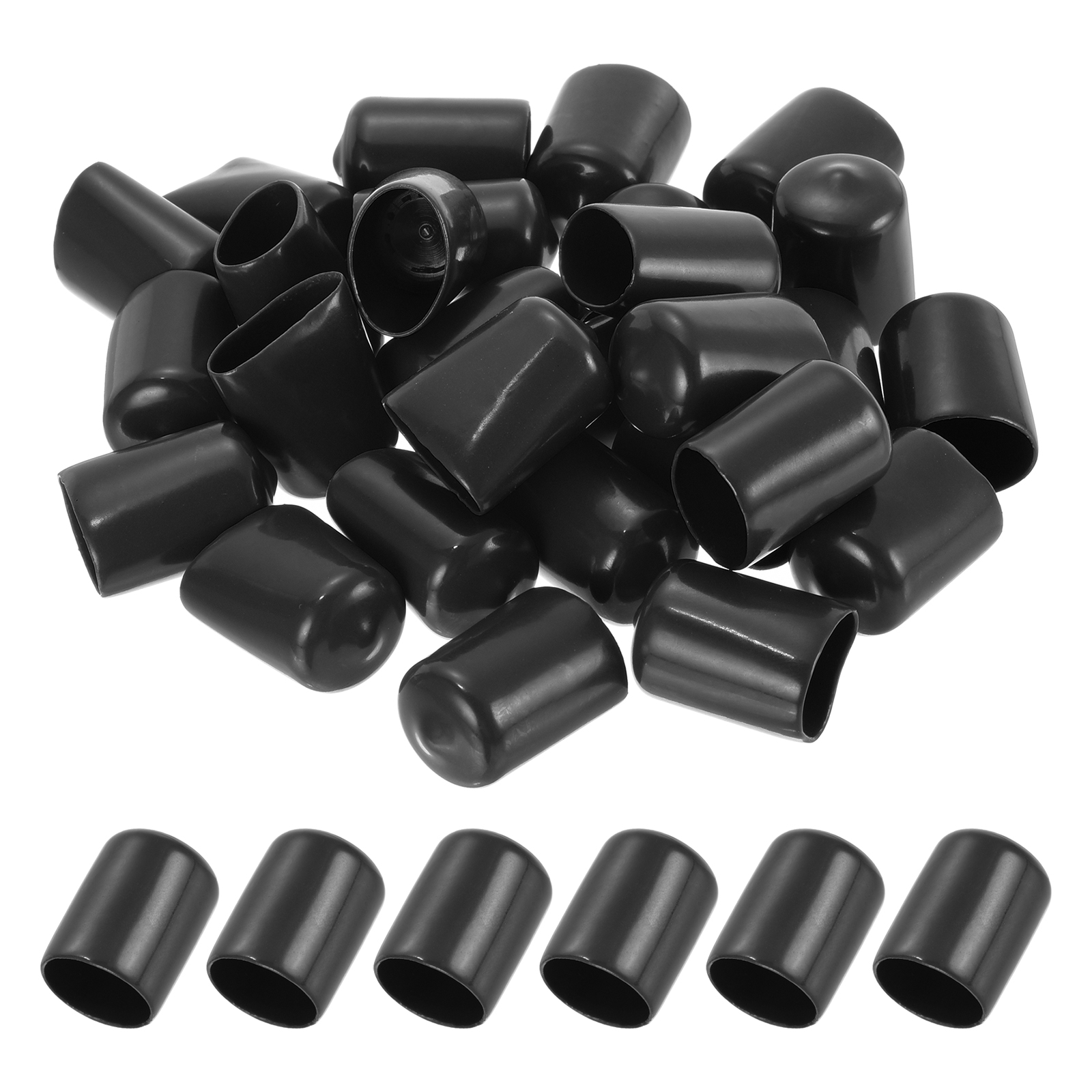 Uxcell 17MM Vinyl Rubber End Caps, 20 Pack Round Bolt Screw Covers Caps ...