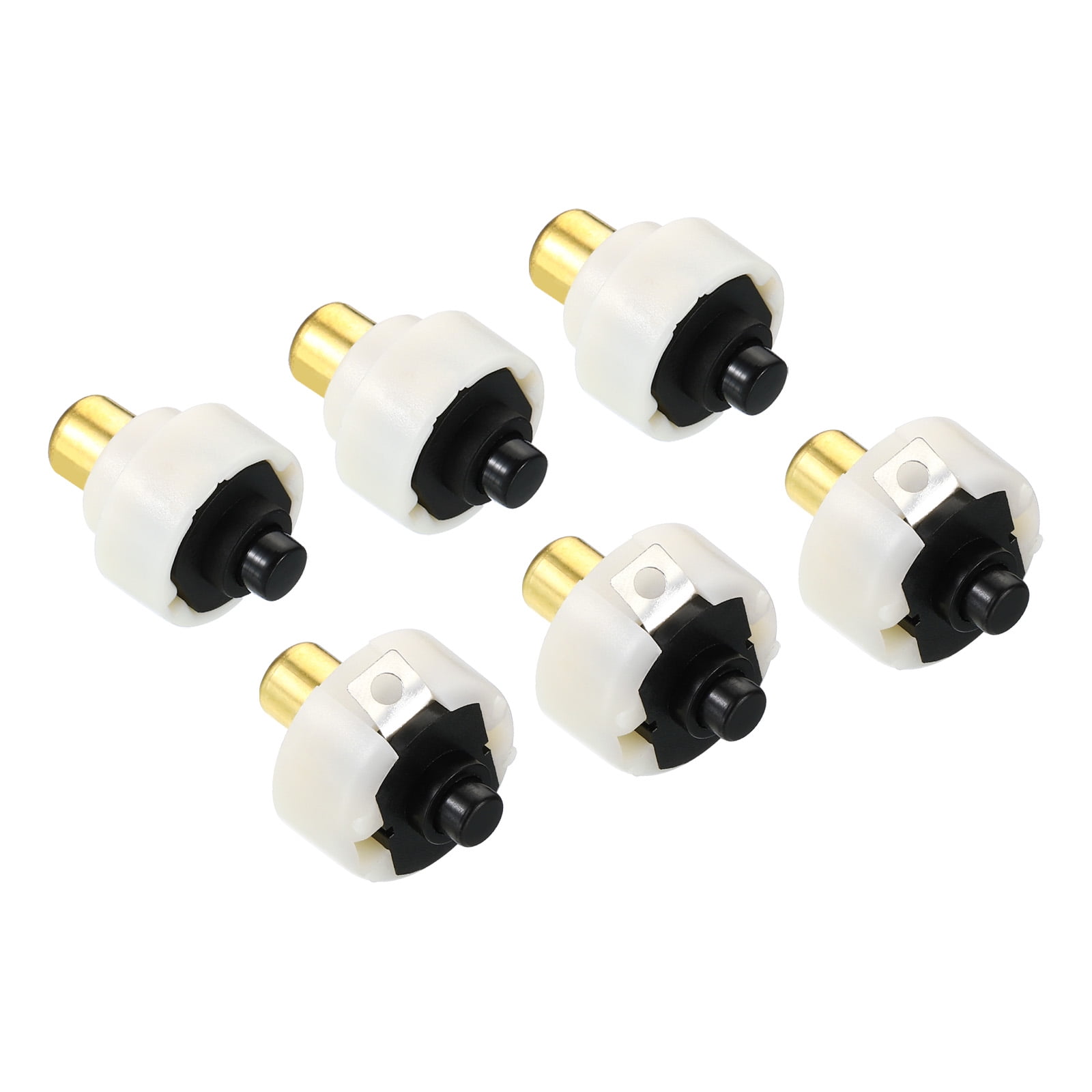 Uxcell 17mm/20mm Latching Push Button Switch, 6 Pcs DC 30V 1A On/Off ...