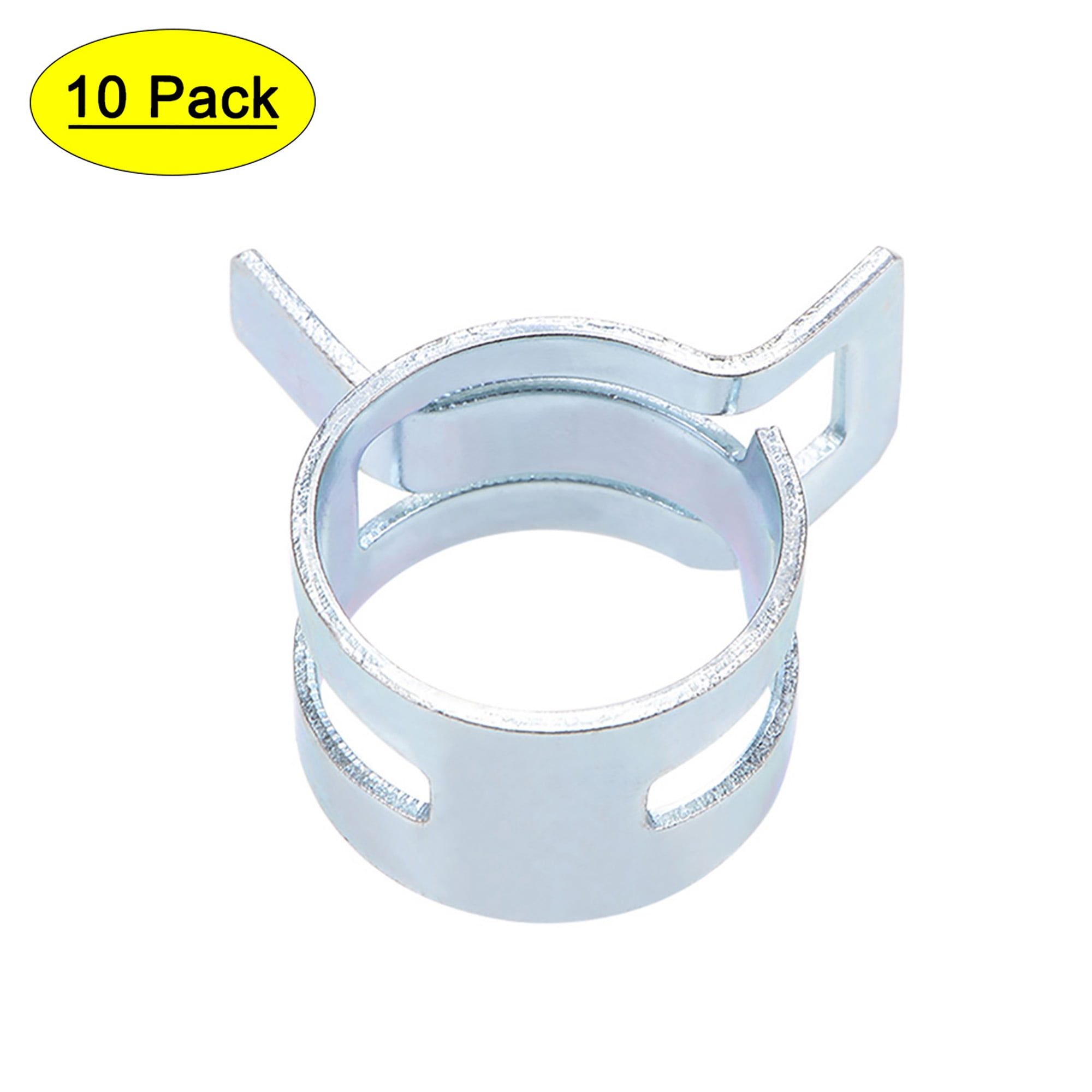 Uxcell 17mm Silver Tone Steel Band Spring Clamp for Fuel Line Silicone ...