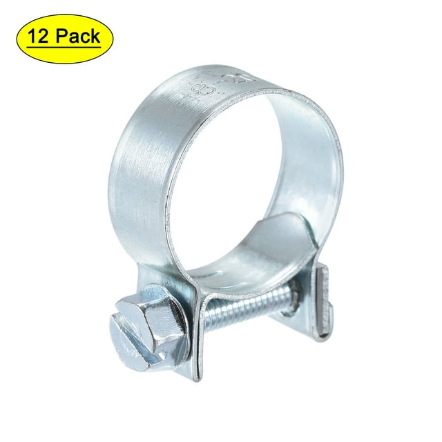 Uxcell 18-20mm Mini Fuel Injection Hose Clamp Zinc Plated Steel Fuel ...