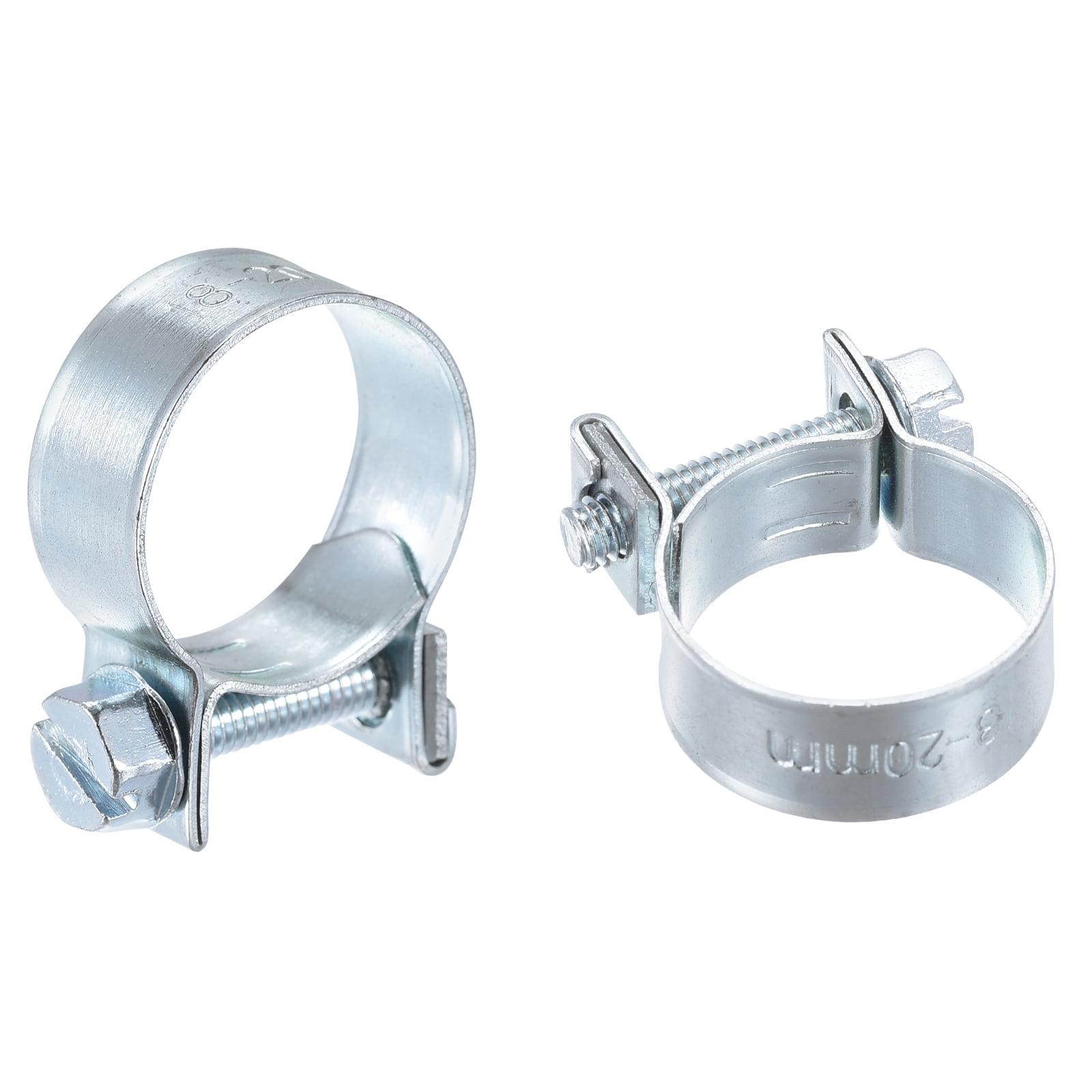 Uxcell 18-20mm Mini Fuel Injection Hose Clamp Zinc Plated Steel Fuel ...