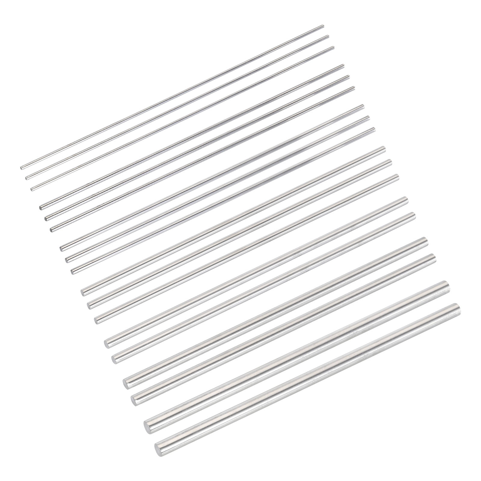 Uxcell 18 Pcs 304 Stainless Steel Round Rods 2/2.5/3/4/5/6/8mm Dia ...