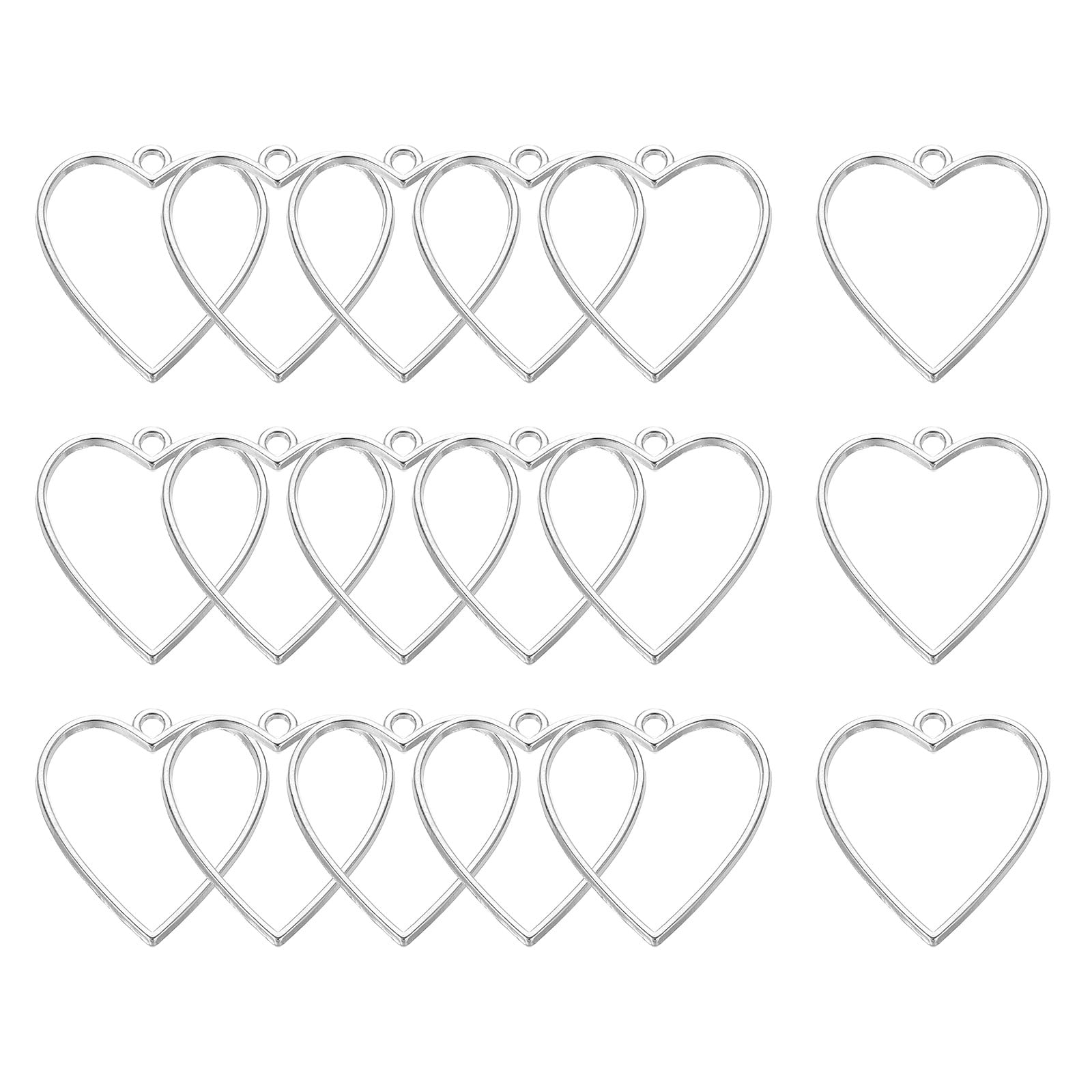 Uxcell 18 Pcs Open Bezel, Heart Resin Bezels Pendants Open Back Bezels ...
