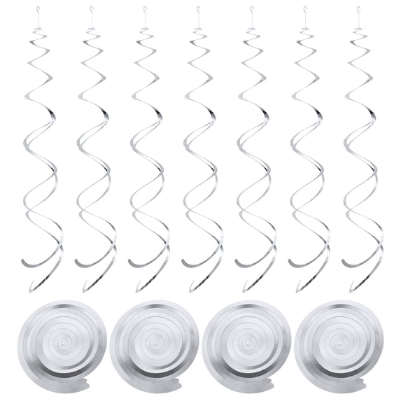Uxcell 18 Pcs Silver Party Hanging Double Strip Hanging Decorations ...