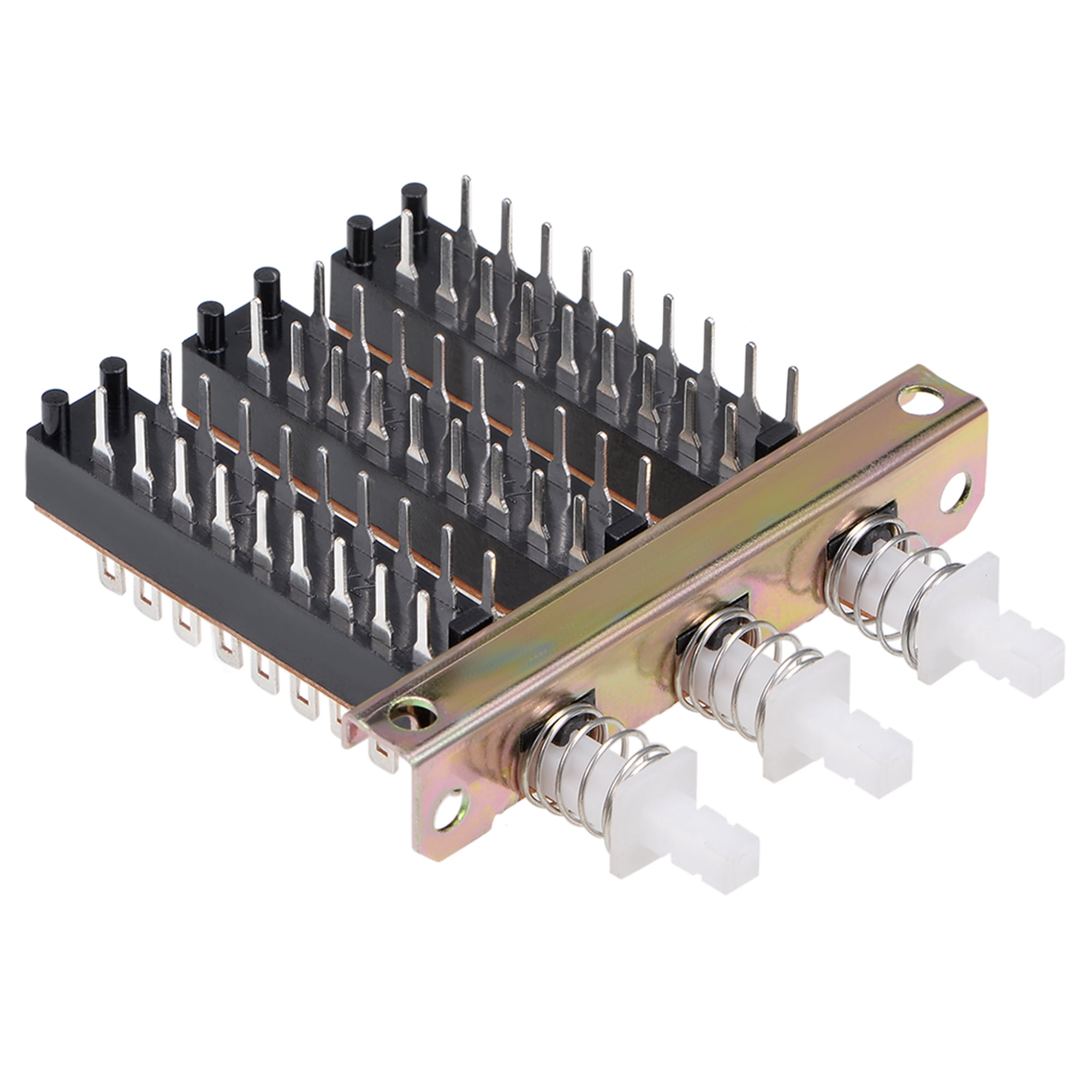 Uxcell 18 Pin 3 Row Interlock Push Button Switch Piano Type Double ...