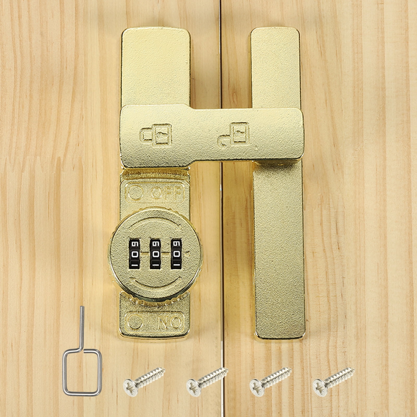 Uxcell 180 Degree Flip Sliding Barn Door Lock Mechanical Keyless 3 ...