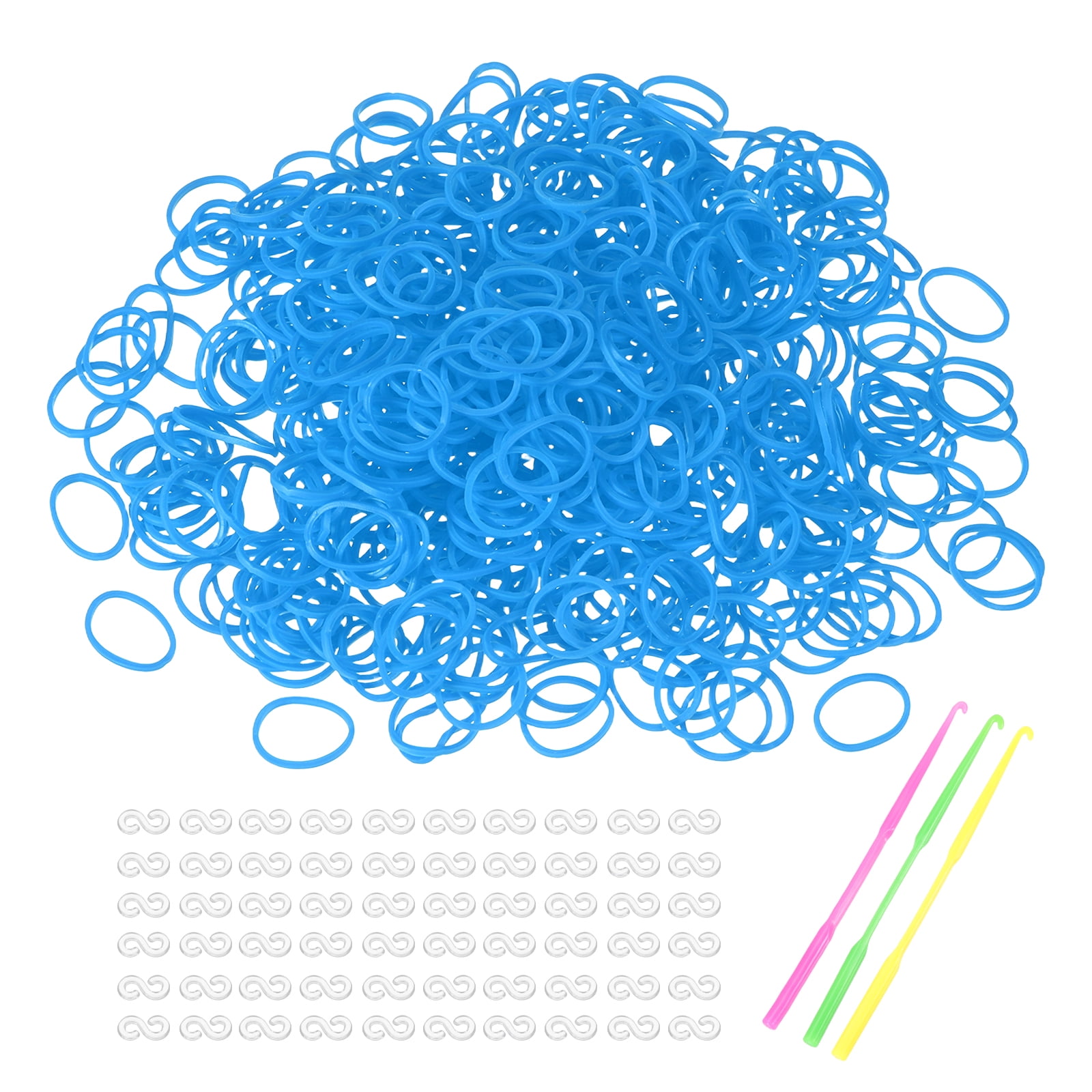 Uxcell 1800 Pcs Loom Rubber Bands Kit with 75 Pcs S-Clips 3-Hooks ...