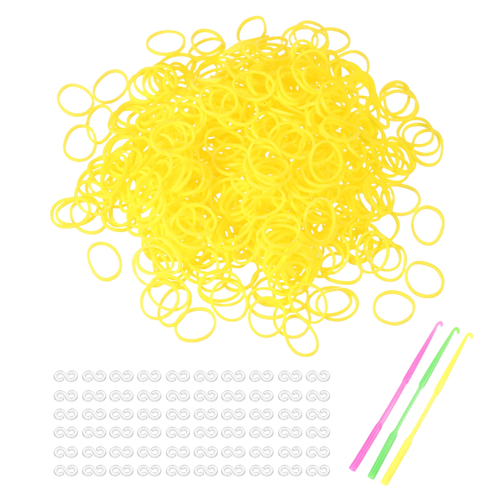 Uxcell 1800 Pcs Loom Rubber Bands Kit with 75 Pcs S-Clips 3-Hooks ...