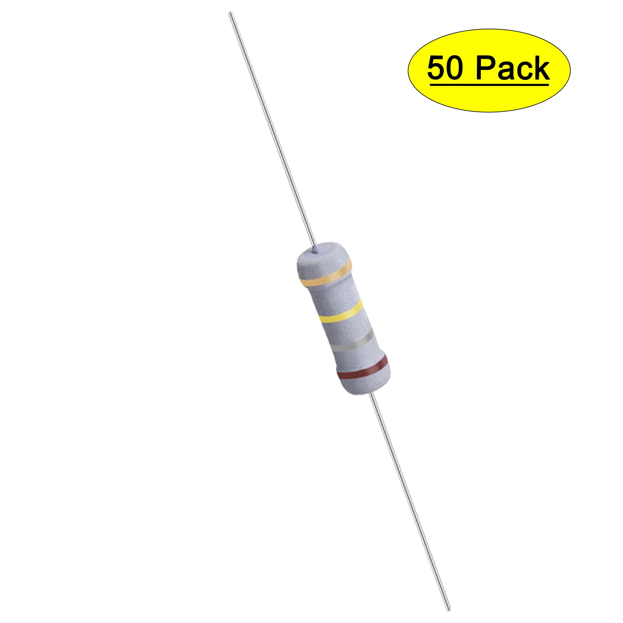Uxcell 180K Ohm 1W ±5% Tolerance Axile Lead Metal Oxide Film Resistor ...