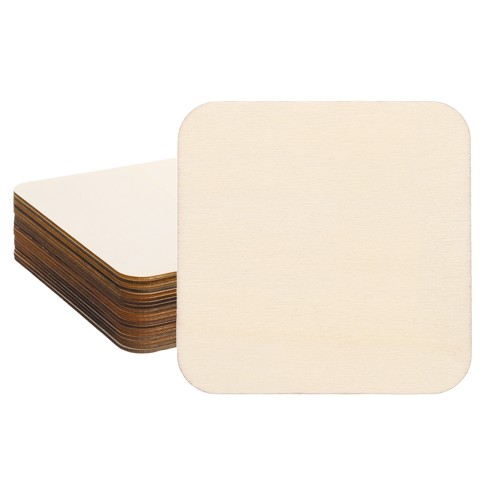 Uxcell 180mm Wood Pieces, 20 Pack Unfinished Square Wood Shapes Blank ...