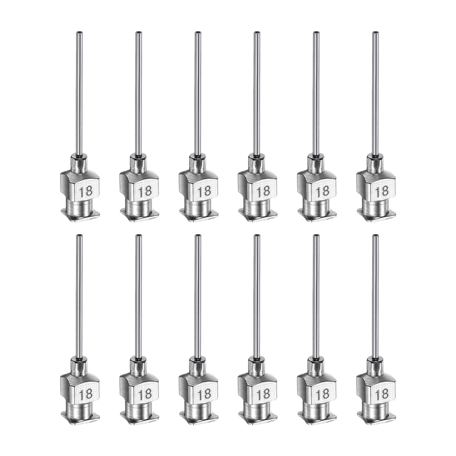 Uxcell 18G Stainless Steel Dispensing Needles, 1" Glue Needle Tube Blunt Tip 12 Pack - Walmart.com