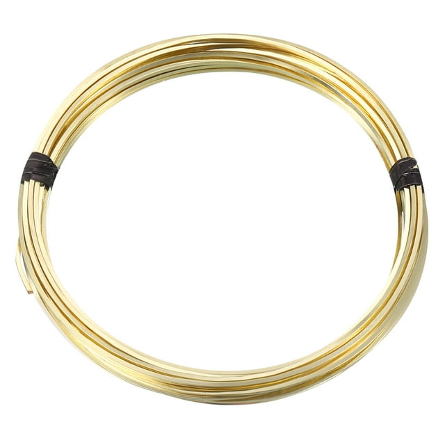 Uxcell 18Ga/1mm 16.4Ft Soft Bendable Gold Plated Brass Square Wire, 14K ...