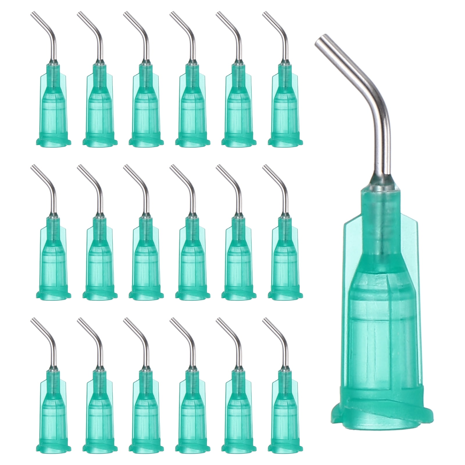 Uxcell 18Ga Angled Dispensing Needles, 66Pcs 0.5Inch 45° Curved ...
