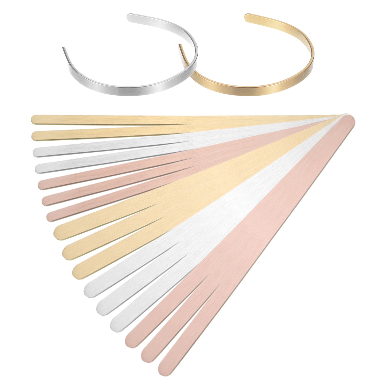 Uxcell 18Pack Bracelet Blanks (1/4", 3/8"x 6") Bangle Blank Cuff ...