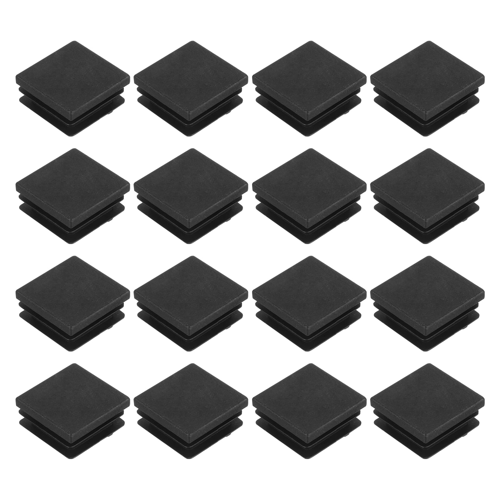 Uxcell 18Pack Square Plastic Plug Insert, 1.26" x 1.26" Black Plastic ...