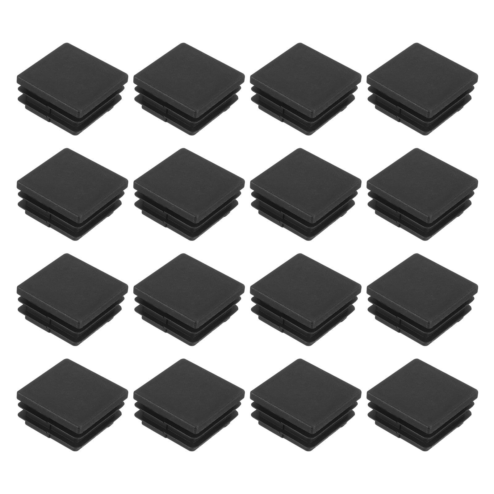 Uxcell 18Pack Square Plastic Plug Insert, 1.38" x 1.38" Black Plastic ...