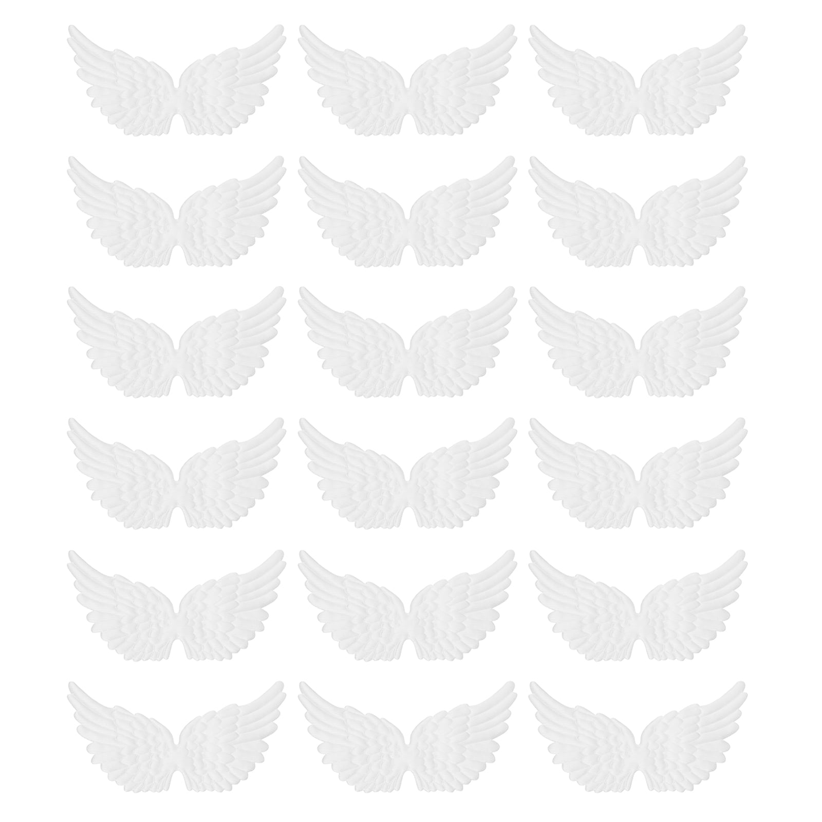 Uxcell 18Pcs Angel Wings for Crafts, Small Glitter White Angel Wings ...