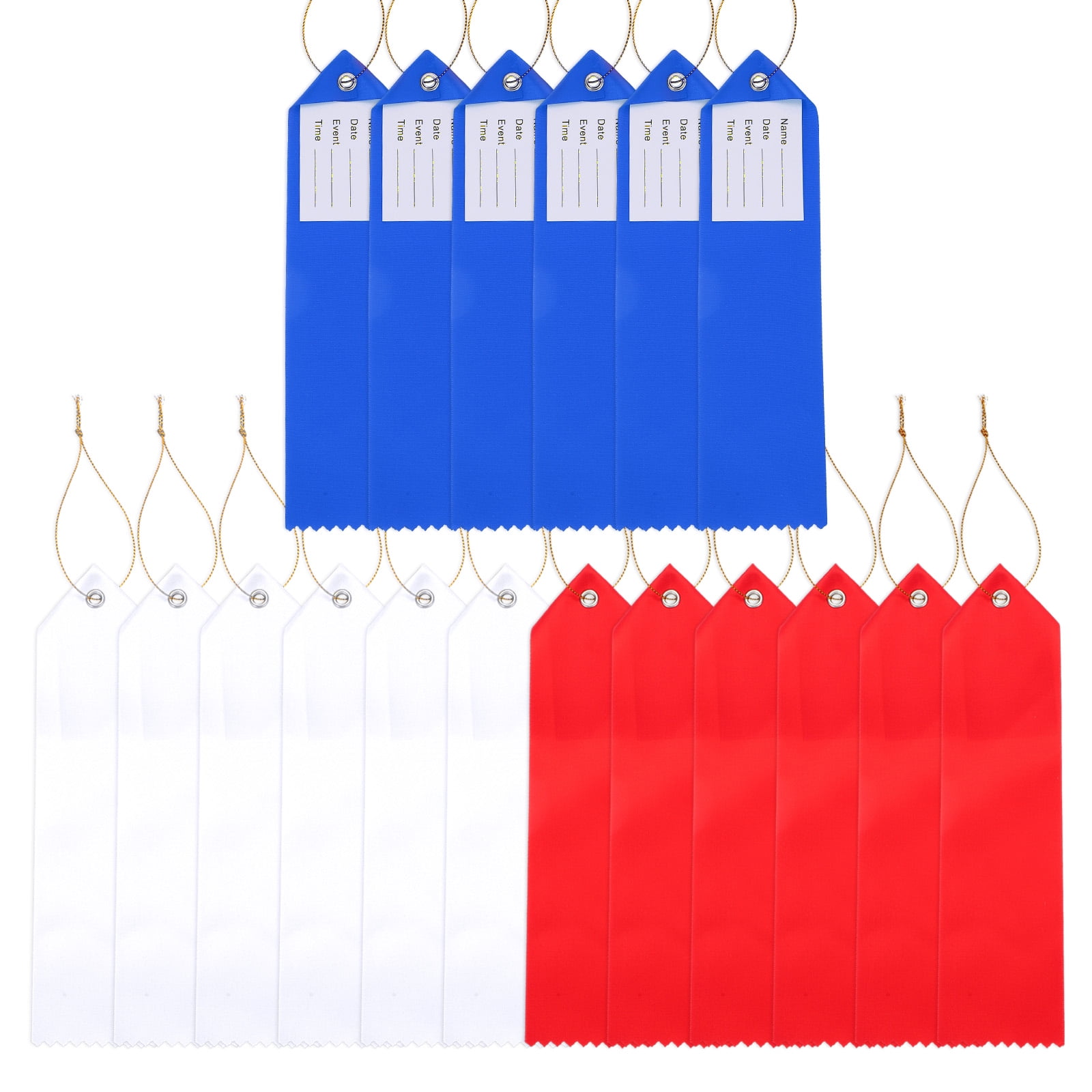 Uxcell 18Pcs Award Ribbons, 8" x 2" Blank Badge Ribbons with Rope for ...