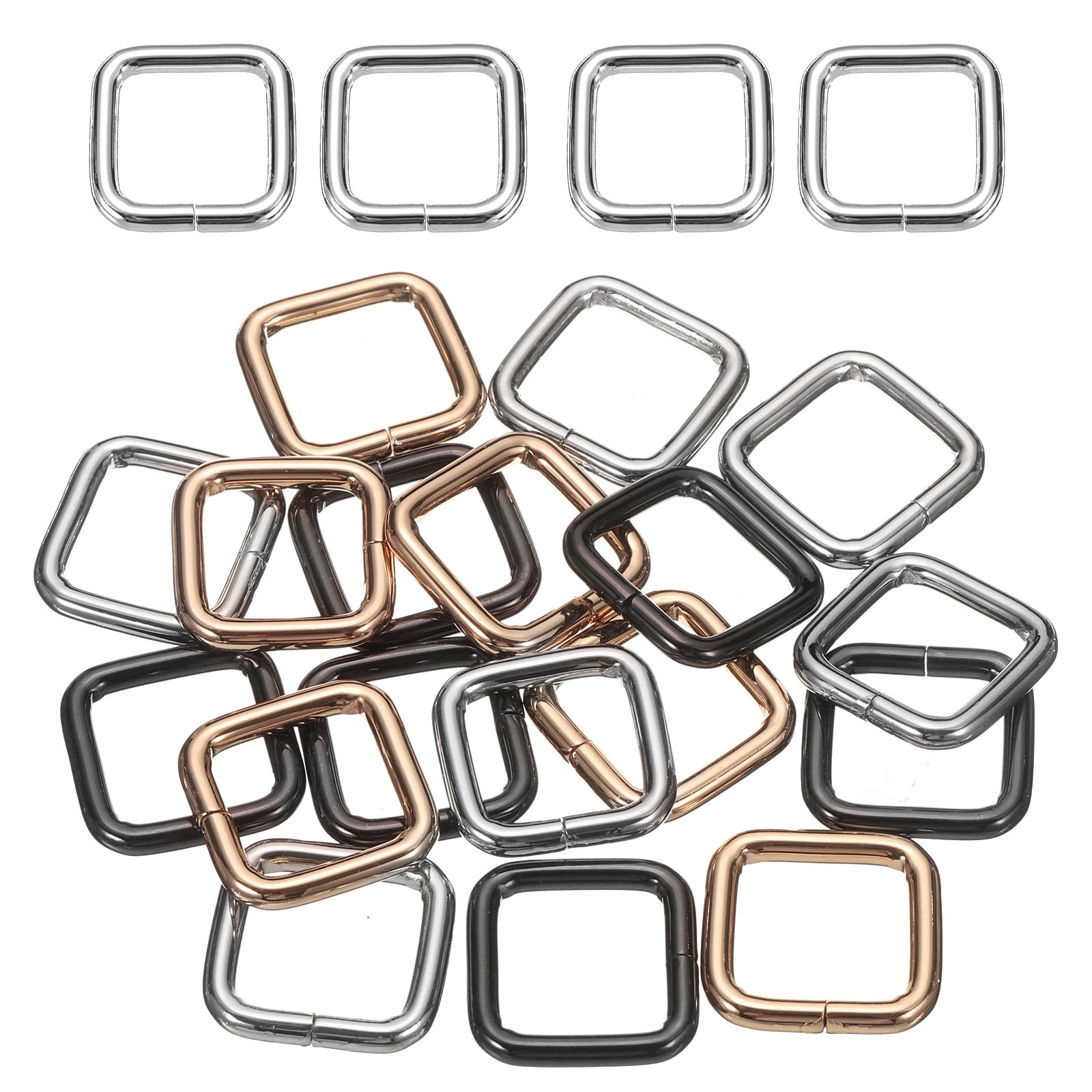 Uxcell 18Pcs Metal Rectangle Ring Buckles, 4/5" x 4/5" Square Strap ...