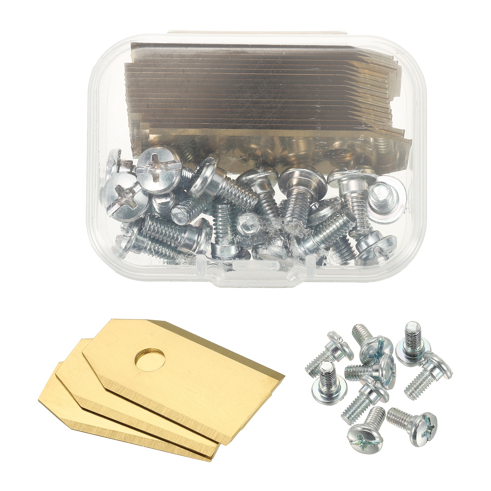 Uxcell 18Pcs Single Hole Lawn Mower Blades, 43 x 18 mm Stainless Steel ...