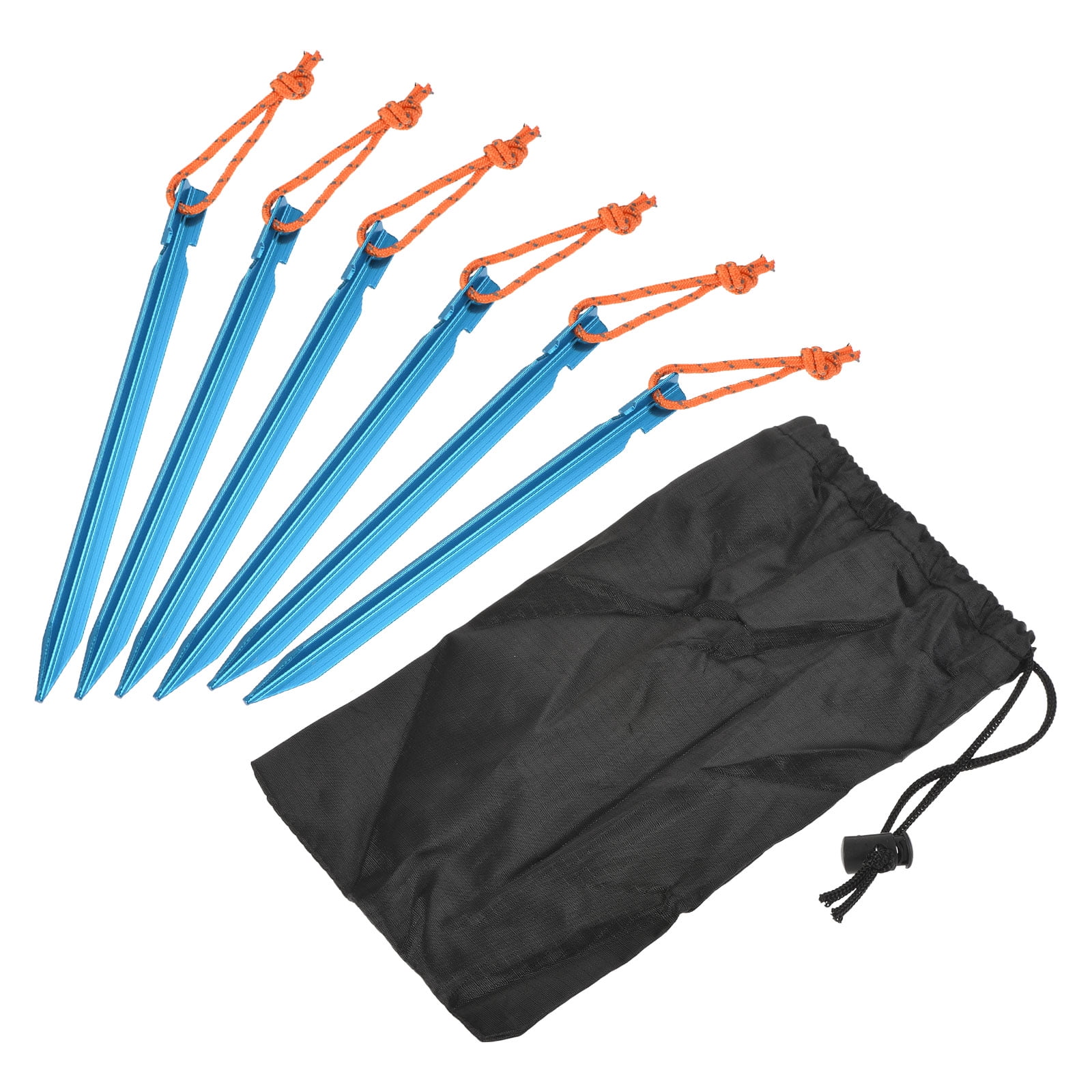 Uxcell 18cm Y-Beam Aluminum Tent Stakes with Pull Rope Kit 10Pcs and a ...