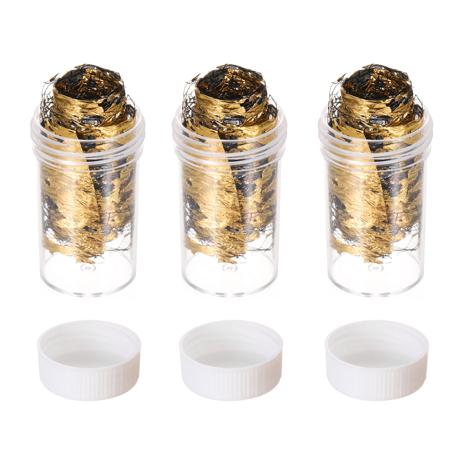 Uxcell 18g Gold Flakes 3 Bottles Gold Foil Sheets with Black Mesh ...
