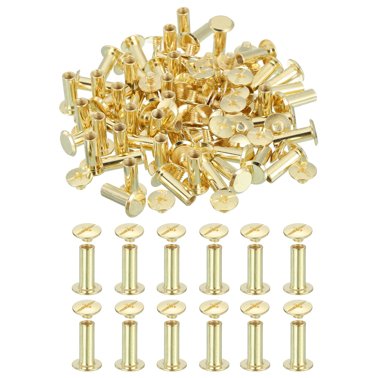 Uxcell 18mm Chicago Screws Leather Rivets, 60 Set Leather Rivets Nail ...