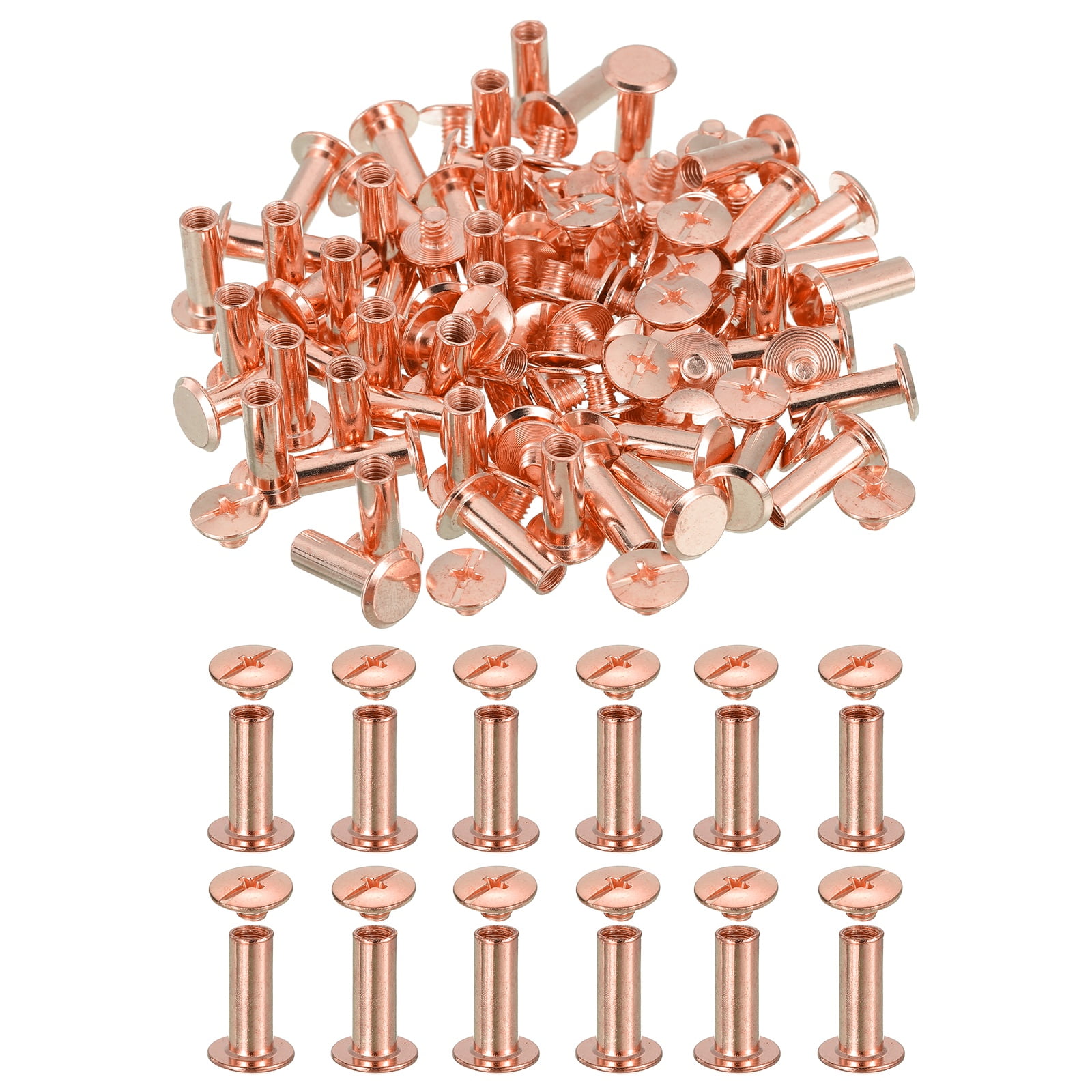 Uxcell 18mm Chicago Screws Leather Rivets, 60 Set Leather Rivets Nail ...